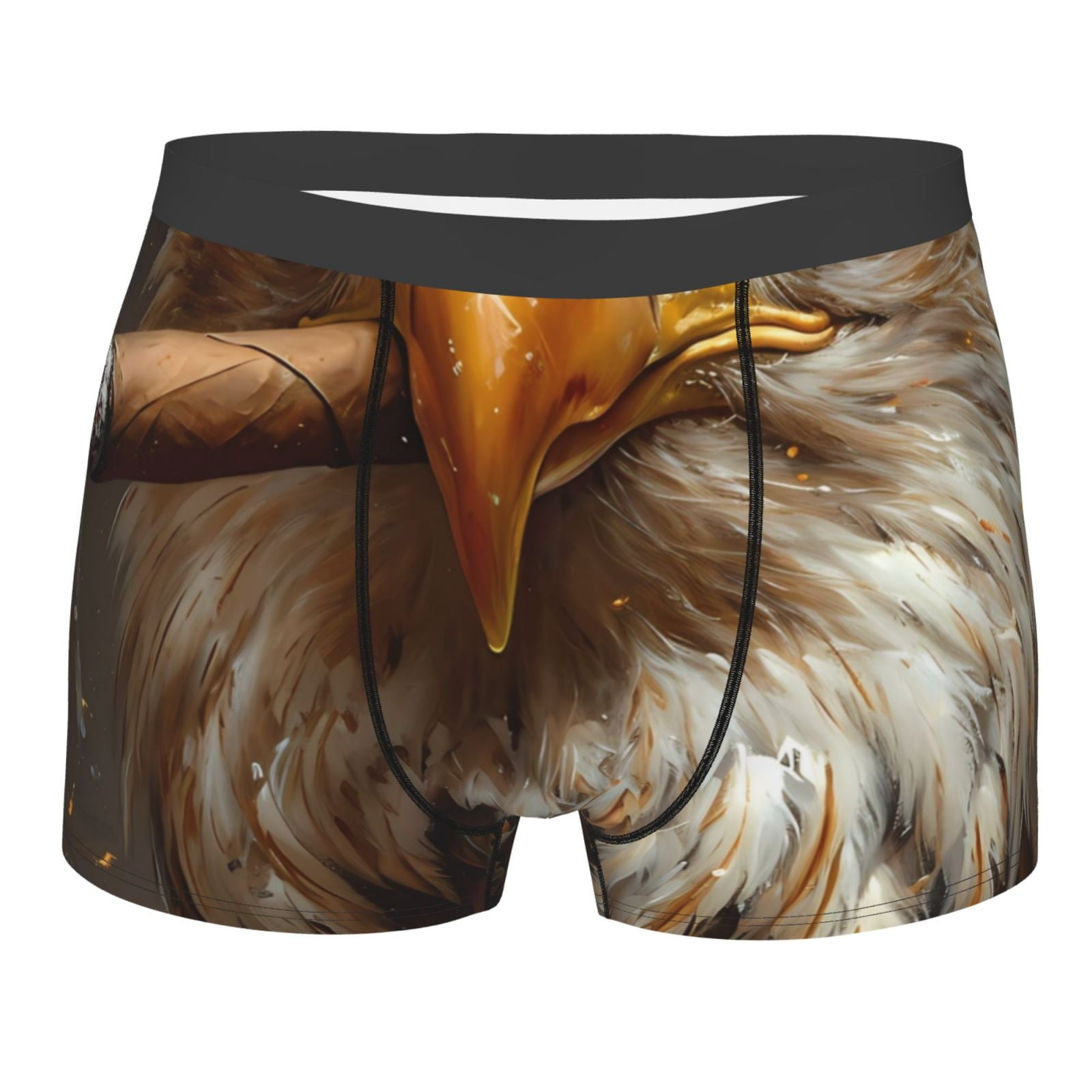 Balery Funny Bald Eagle Men's Boxer Briefs, Soft and Breathable Cotton ...