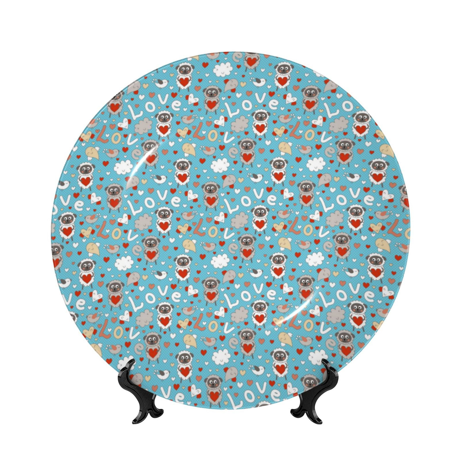 Balery Funny Cartoon Animals Print Bone China Decorative Plate Ceramic ...