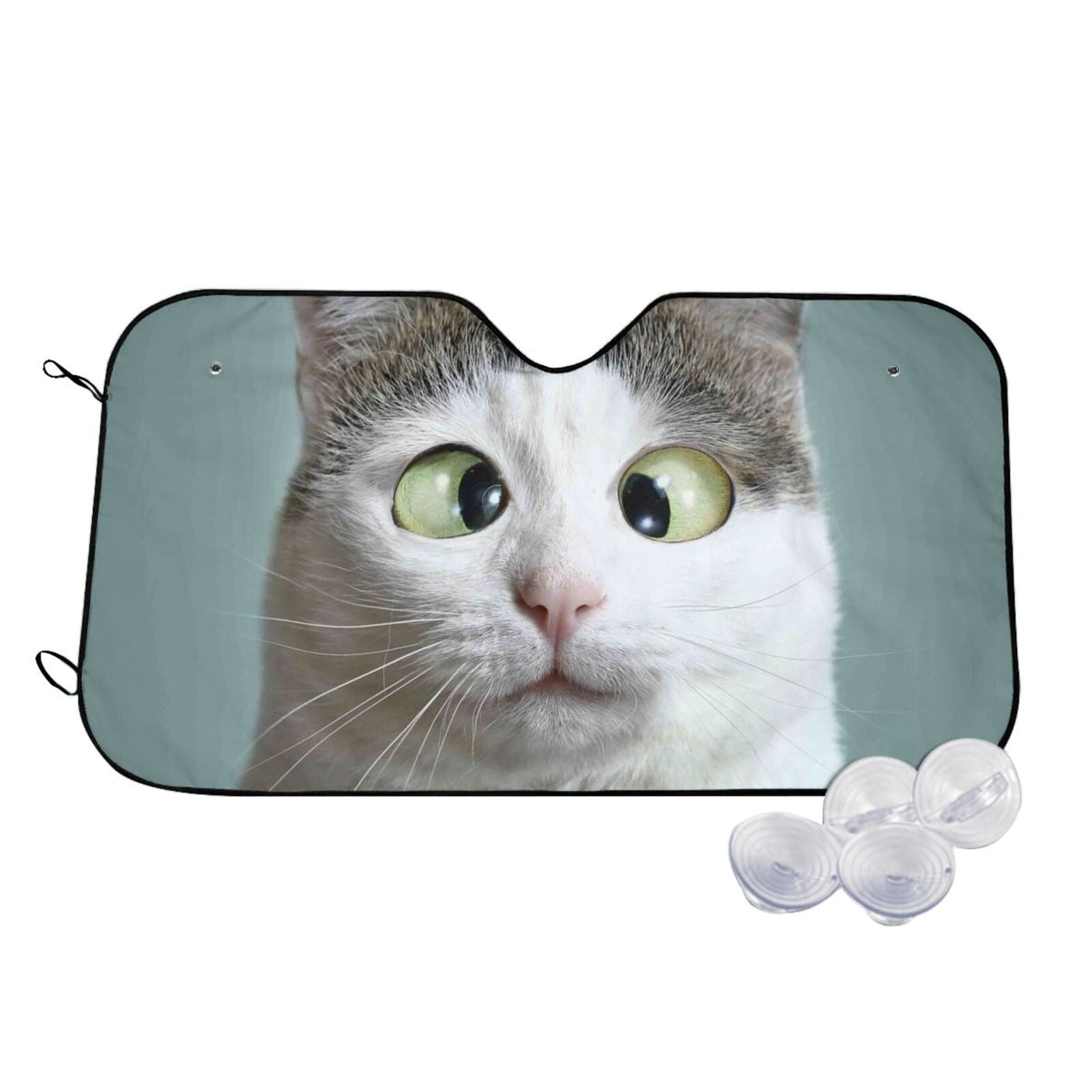 Balery Funny Cat Windshield Sun Shade, Car Front Window Sunshade Cover ...