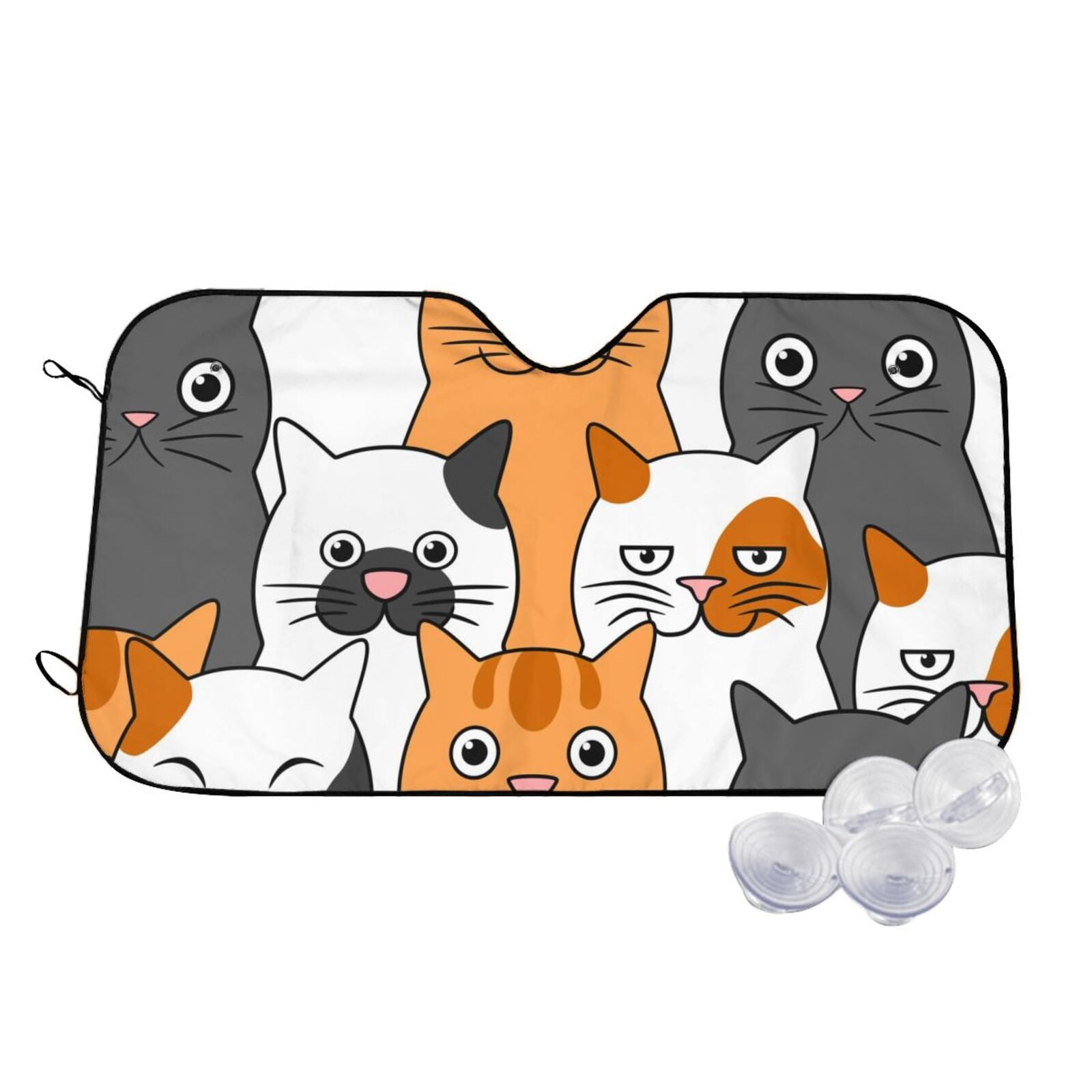 Balery Funny Cats Windshield Sun Shade, Car Front Window Sunshade Cover ...