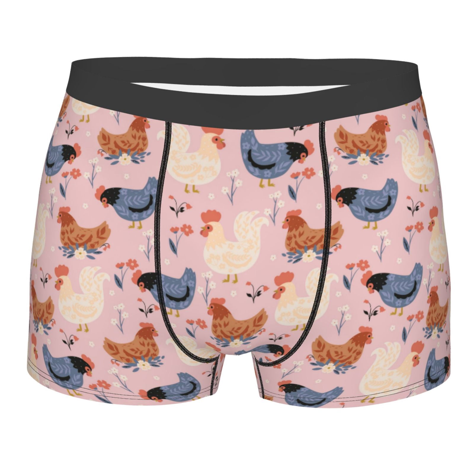 Balery Funny Chicken Men's Boxer Briefs, Soft and Breathable Cotton ...