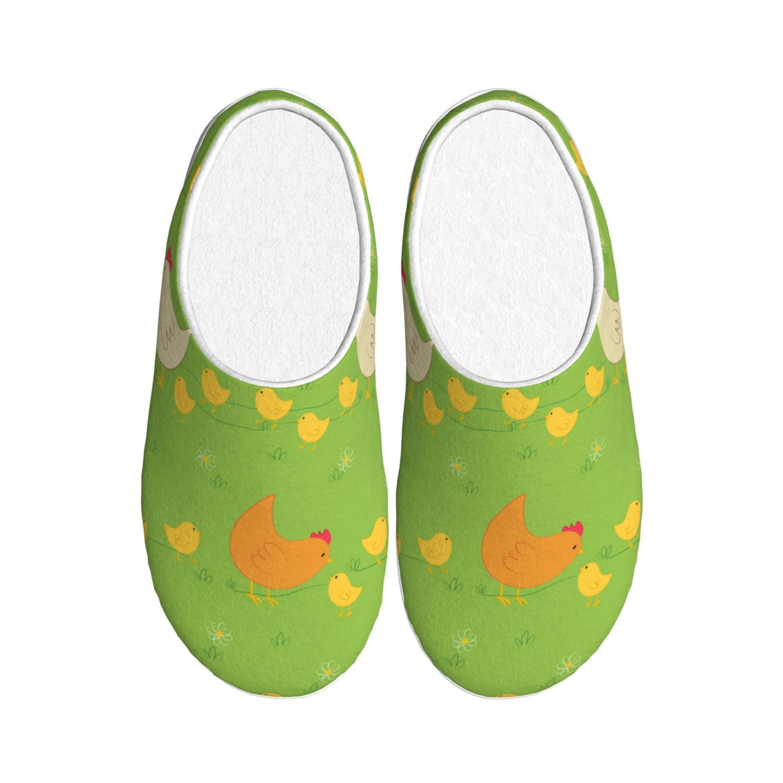 Balery Funny Chicken Pattern Women's Fuzzy Memory Foam Slippers Fluffy ...