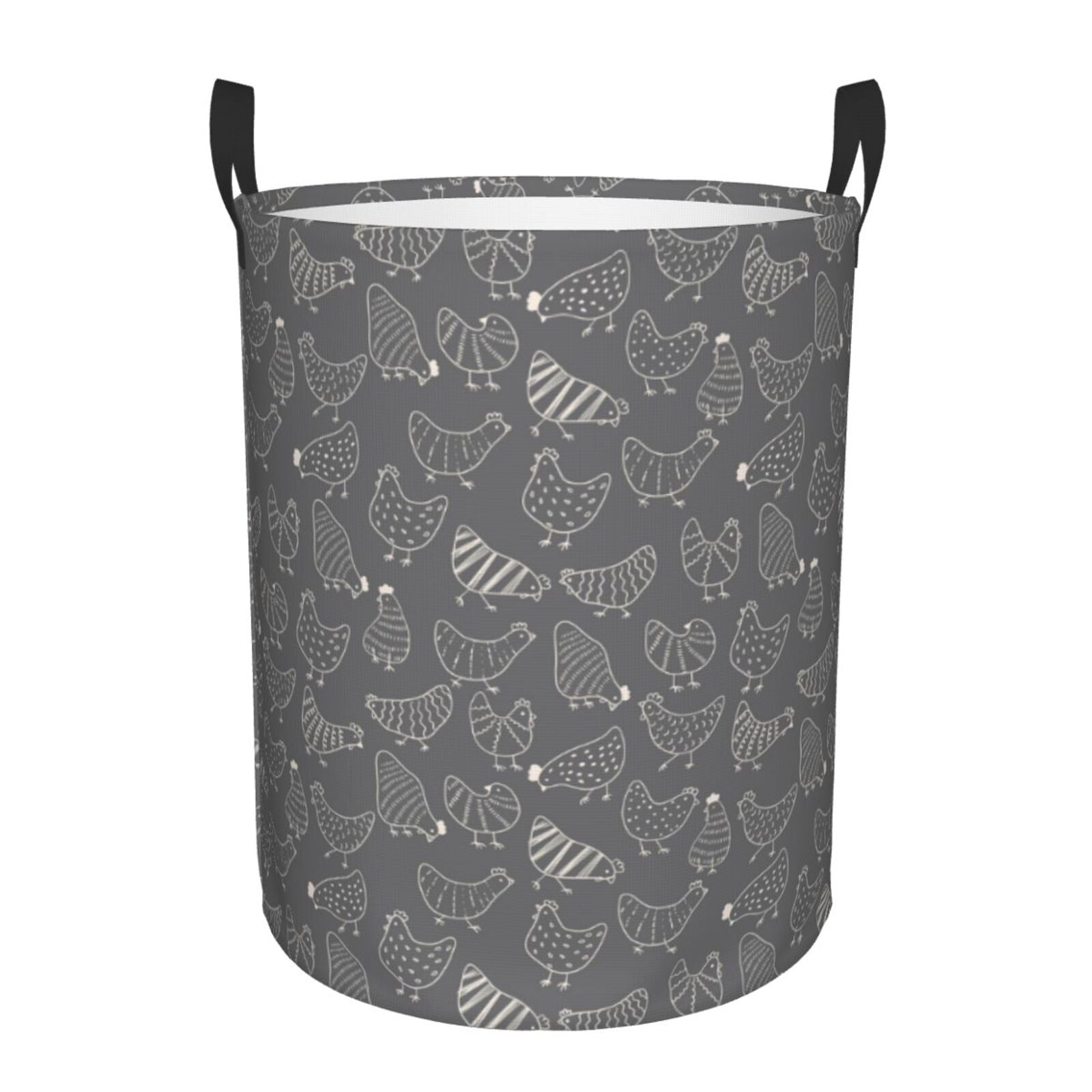 Balery Funny Chicken Round Laundry Basket with Handles Waterproof ...
