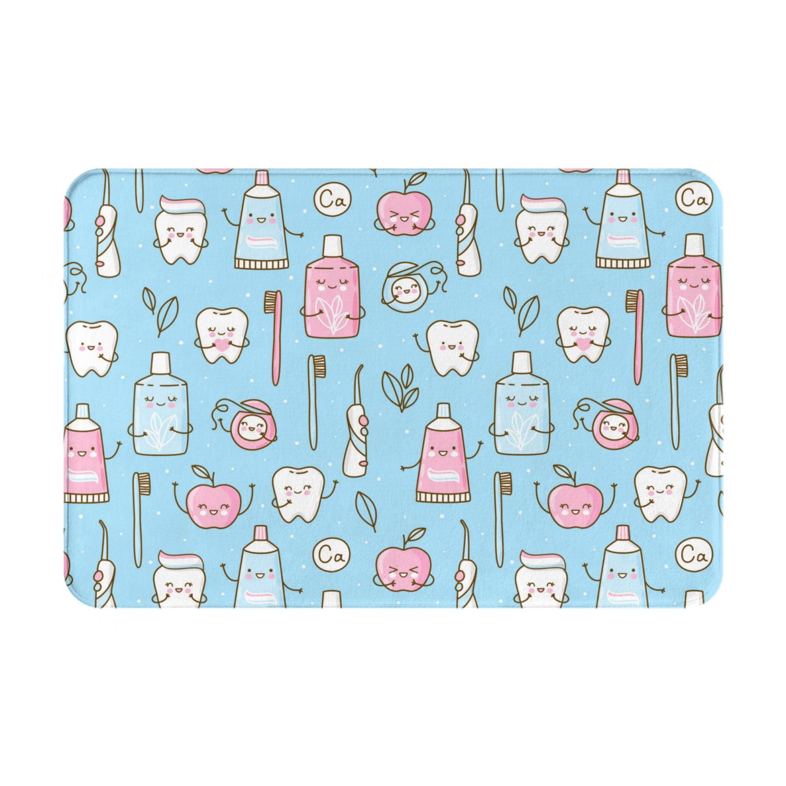 Balery Funny Cute Teeth Doormat, Durable Flannel Fabric, Waterproof ...
