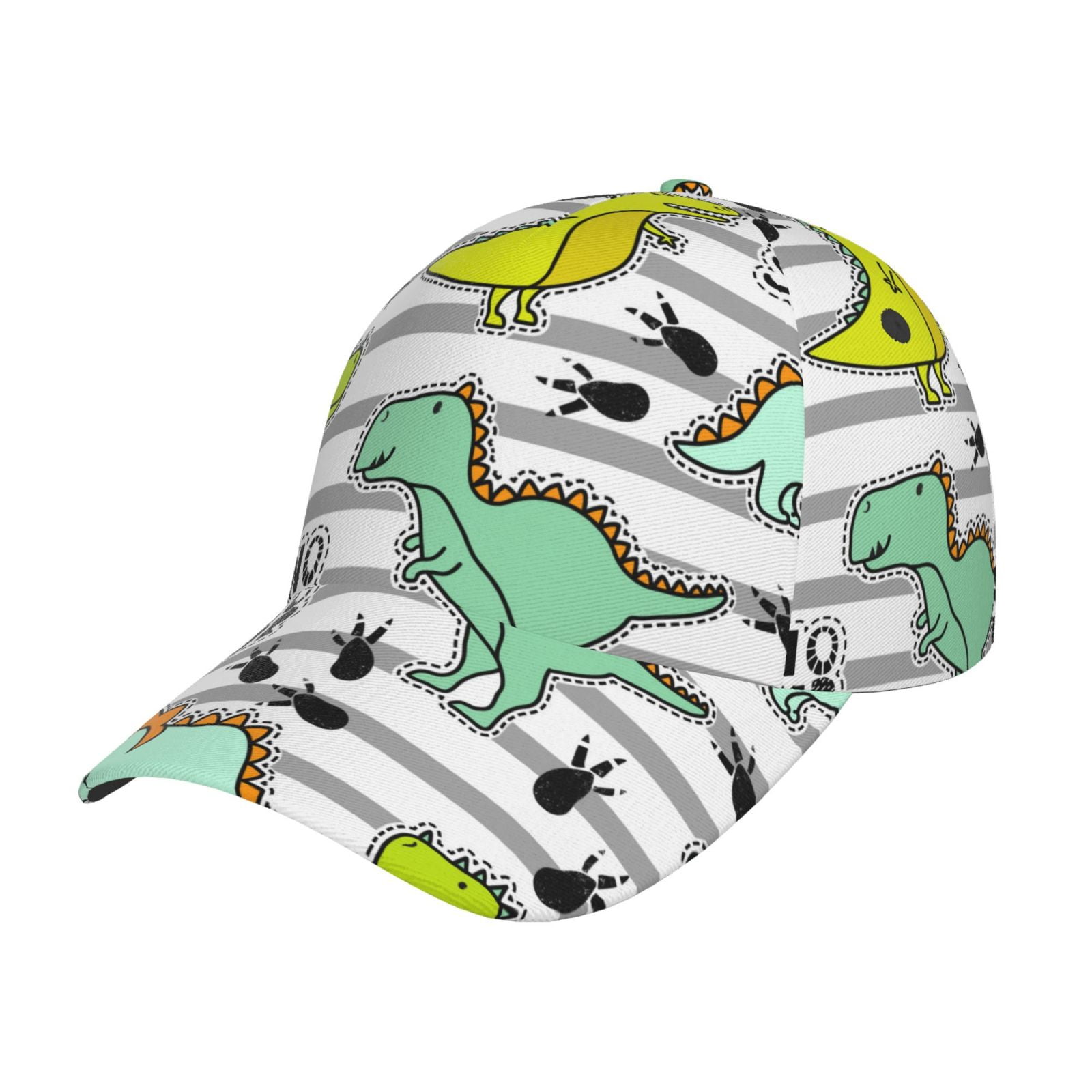 Balery Funny Dinosaurs On Stripes Baseball Cap For Women Men,Adjustable ...