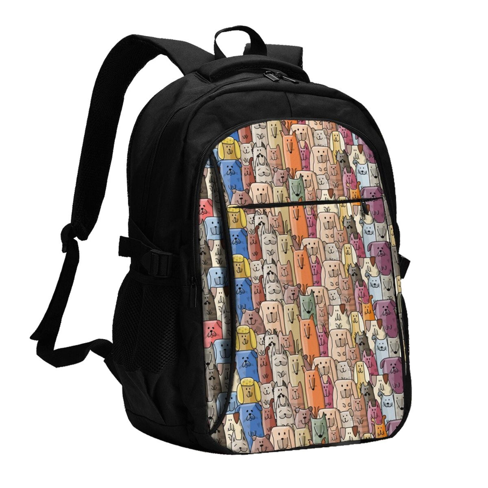 Balery Funny Dogs Family Print USB Charging Backpack for Men and Women ...