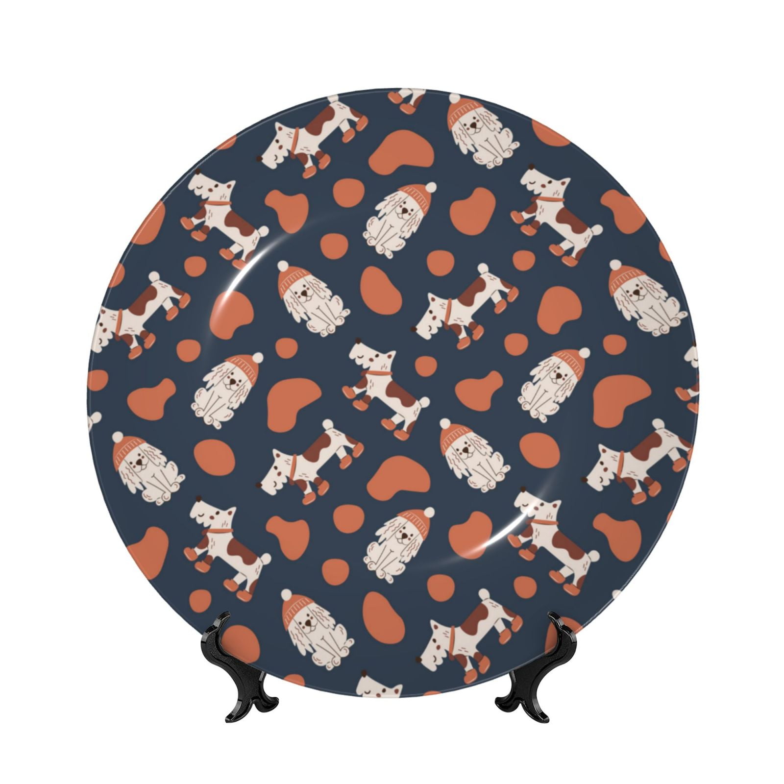 Balery Funny Dogs Print Bone China Decorative Plate Ceramic Dinner ...