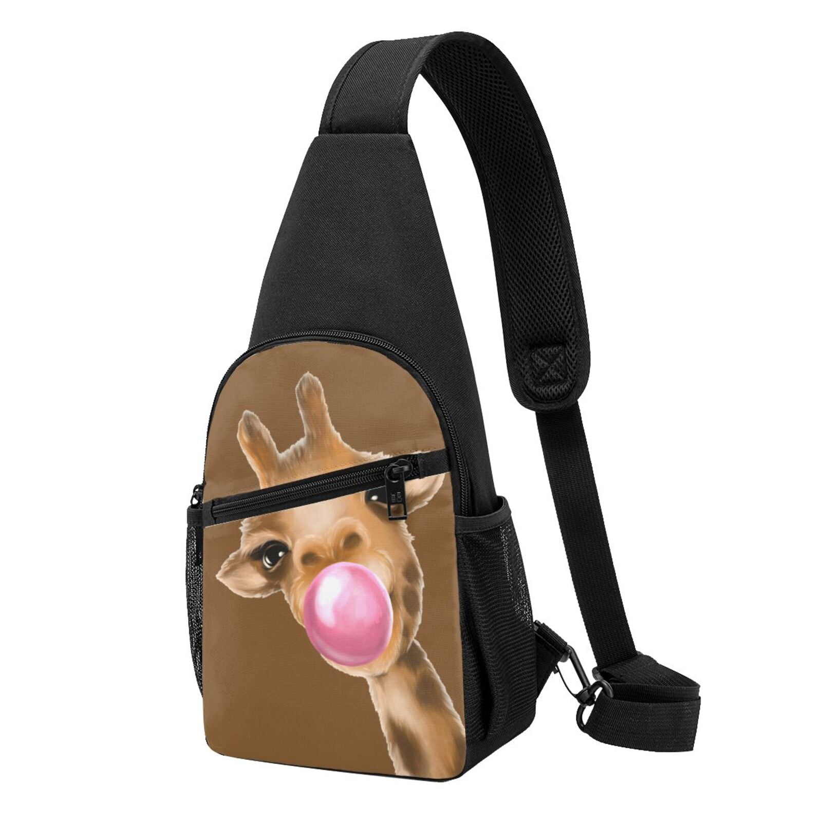 Balery Funny Giraffe Blowing Bubble Chest Pack,Small Sling Bag For ...