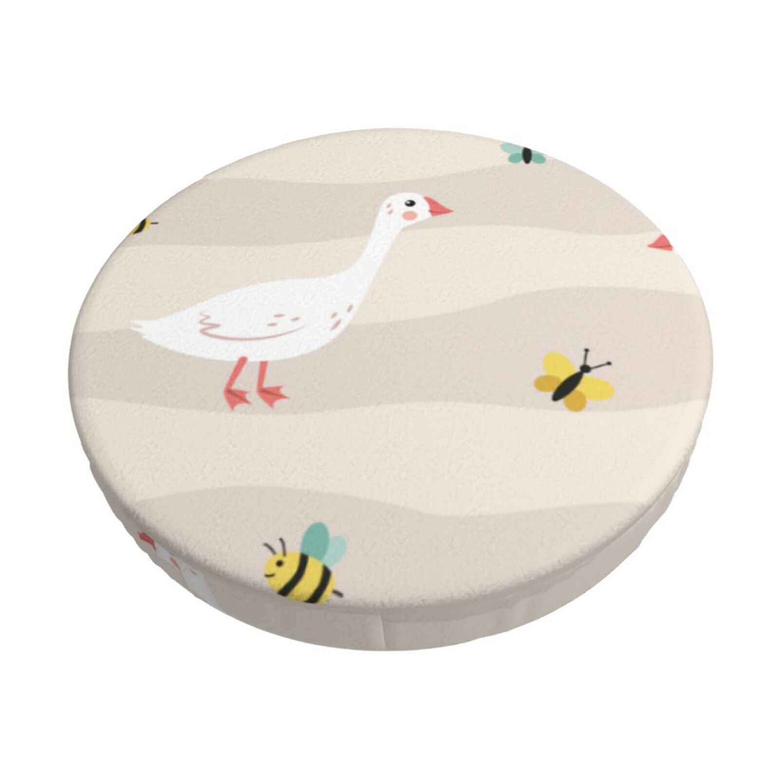 Balery Funny Goose1 Round Bar Stool Seat Covers Velvet Fabric ...