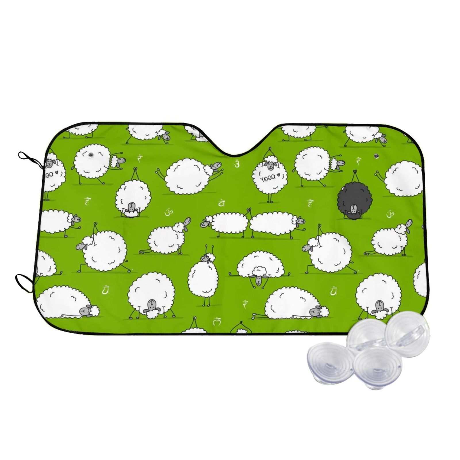 Balery Funny Sheep Doing Yoga Print Car Windshield Sun Shade,Windshield ...