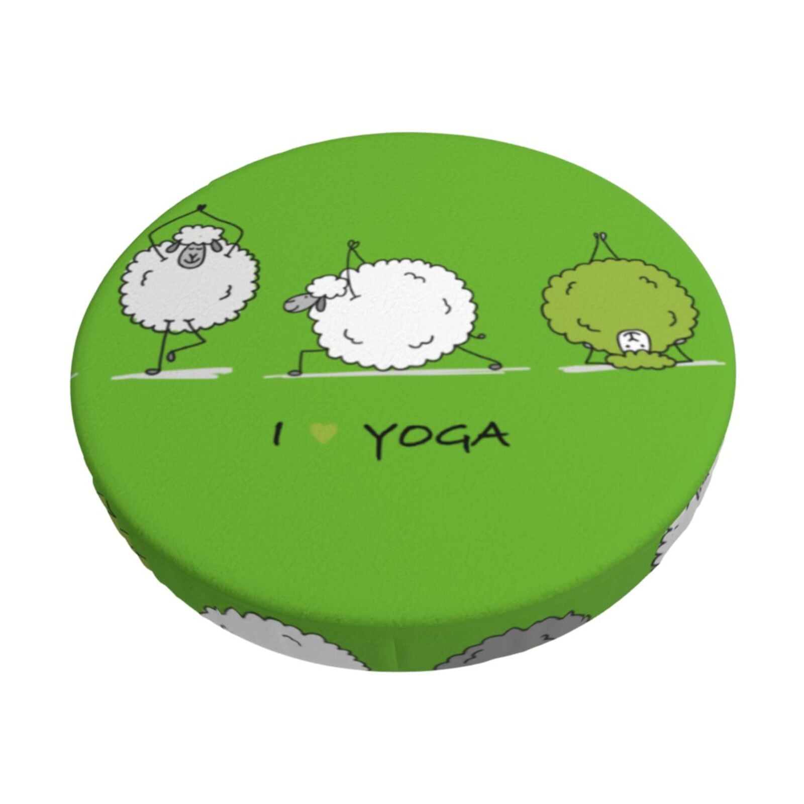 Balery Funny Sheep Doing Yoga Round Bar Stool Seat Covers Velvet Fabric ...