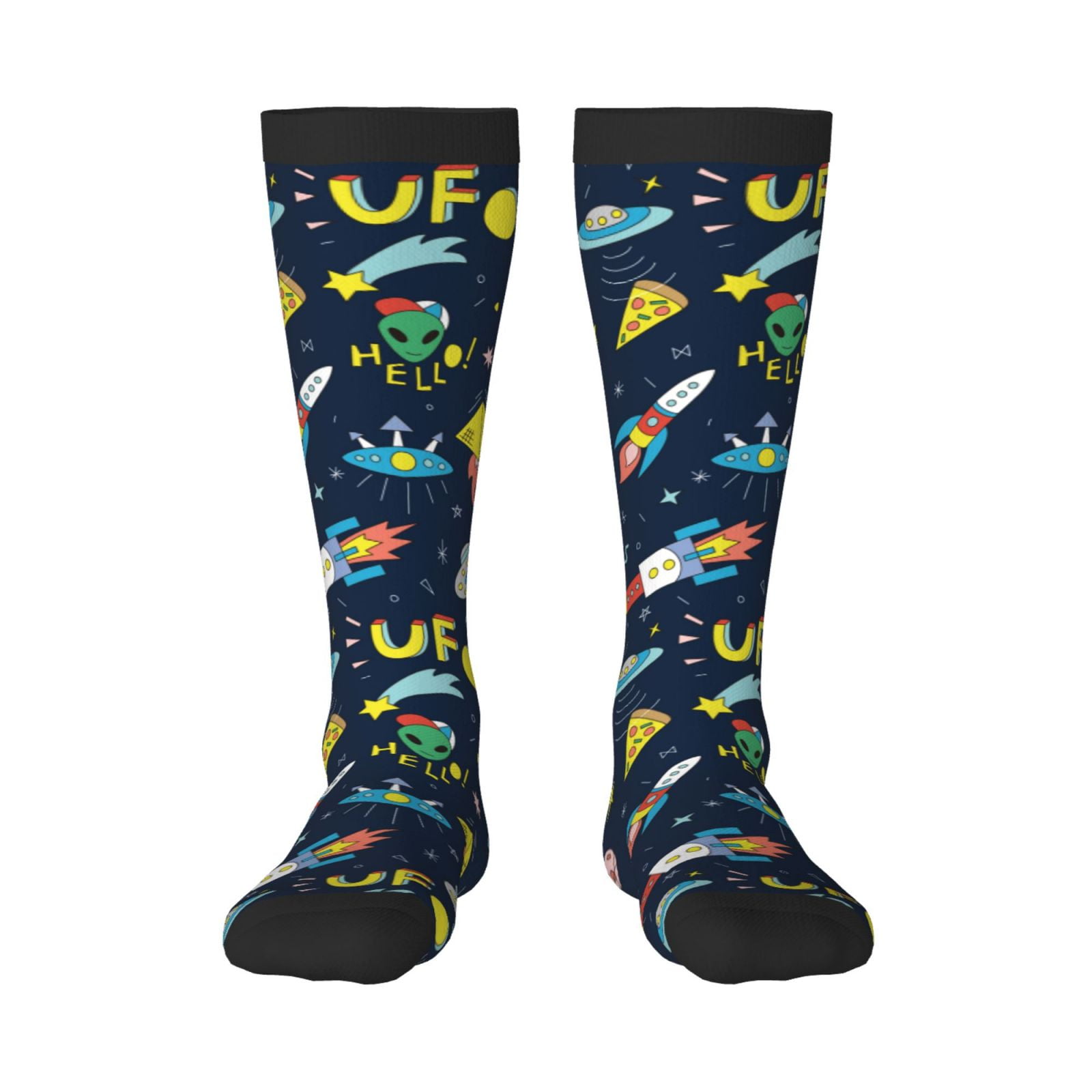 Balery Funny Spaceships Fun Novelty Socks Men'S Women'S Crew Socks ...