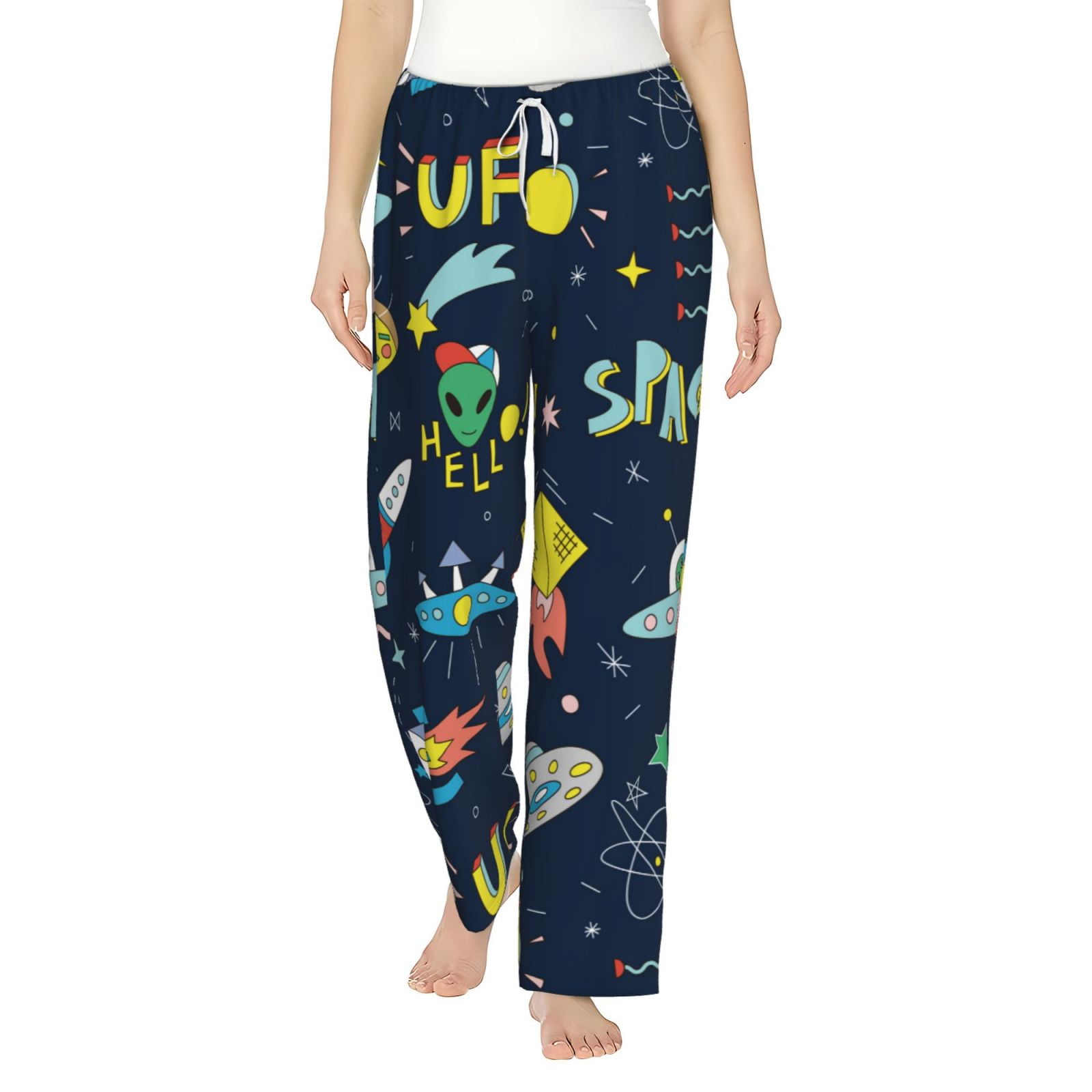 Balery Funny Spaceships print Women's Pajama Pants,Ultra Lightweight ...