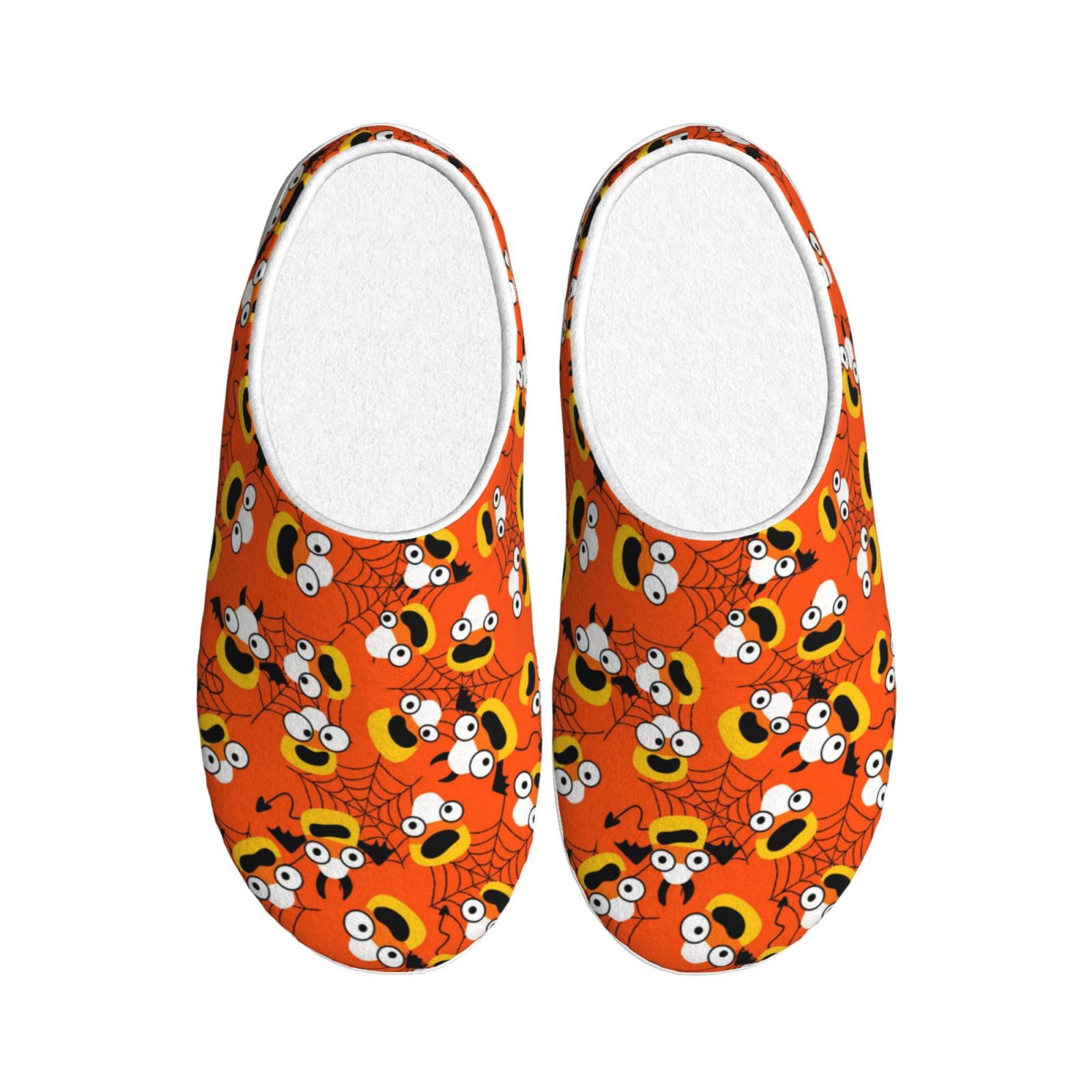 Balery Funny corn spider web Pattern Women's Fuzzy Memory Foam Slippers ...