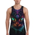 Balery Futuristic Cat Warrior Pattern Men's Workout Tank Top Gym Muscle ...