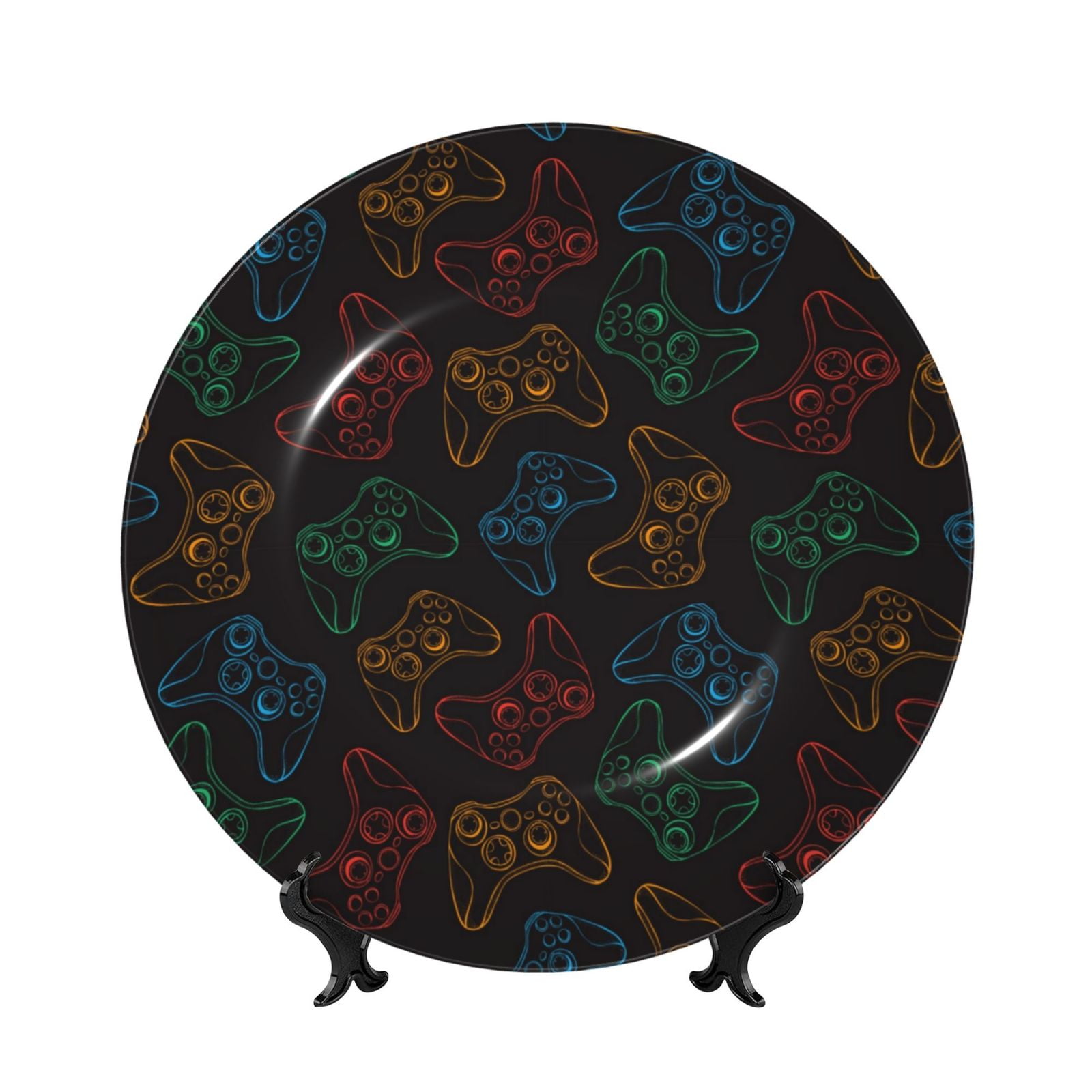 Balery Gamepad Joystick Game Print Bone China Decorative Plate Ceramic ...