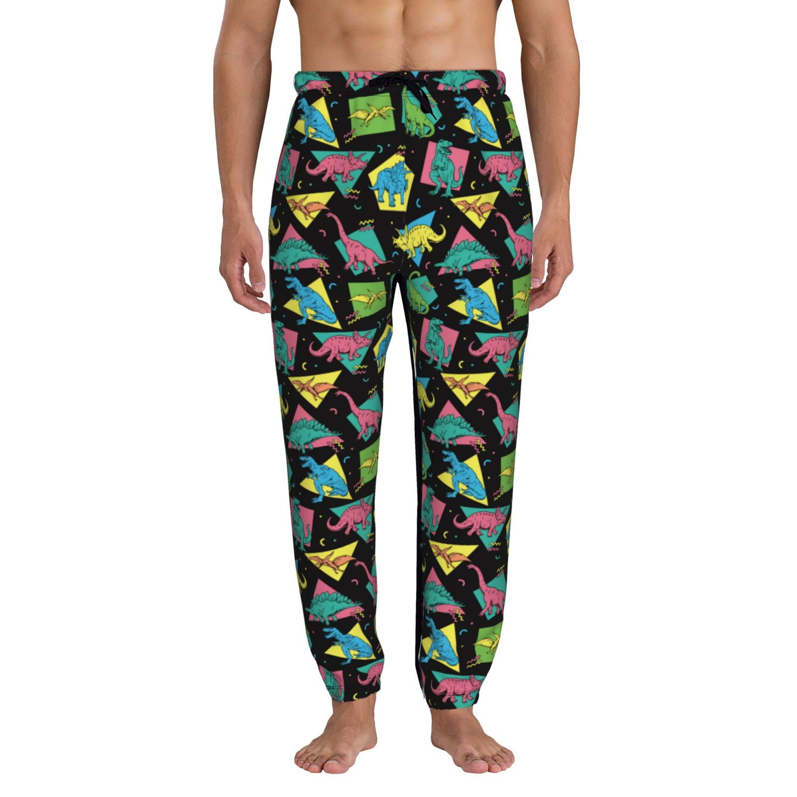Balery Geometric Dinosaur Pattern Joggers for Men Athletic Workout ...