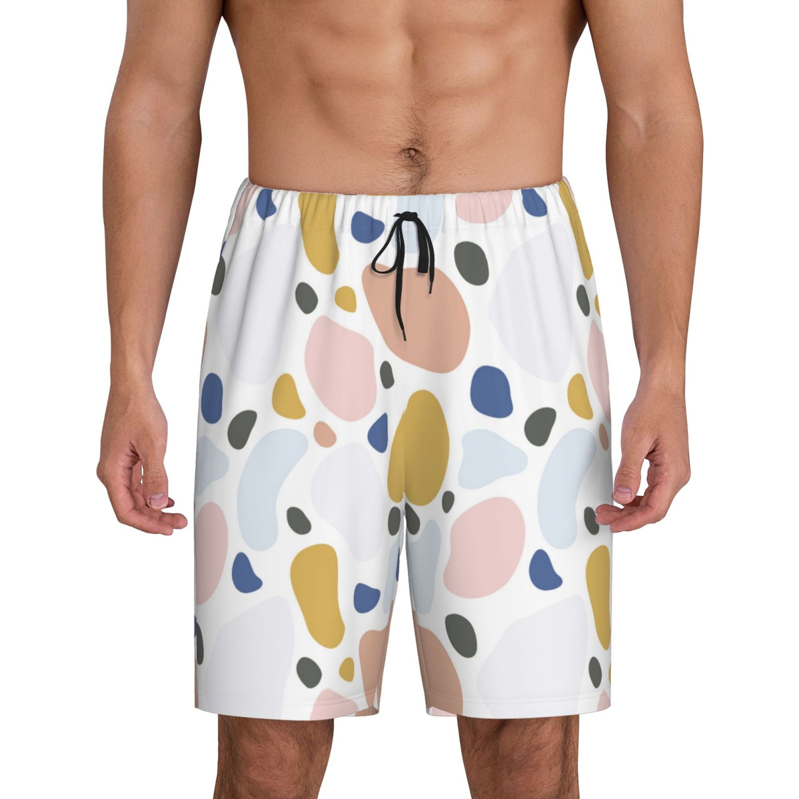 Balery Geometric Spots Men's Cotton Knit Pajama Shorts Waistband ...