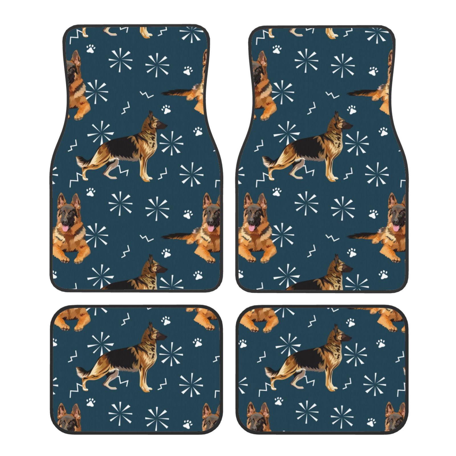Balery German Shepherd Dog Pattern 4-Piece Floor Mats, Heavy-Duty ...