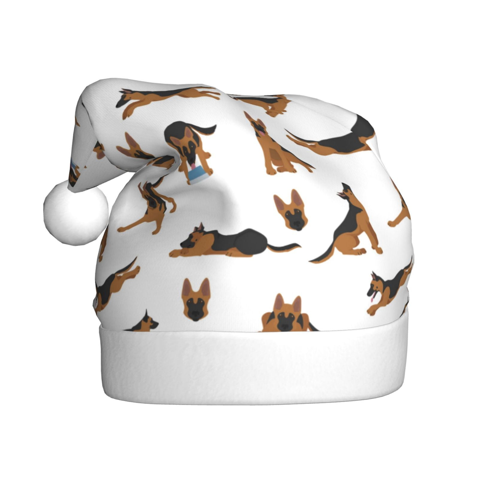 Balery German Shepherd Dog Pattern Santa Hat Christmas Hat Funny ...