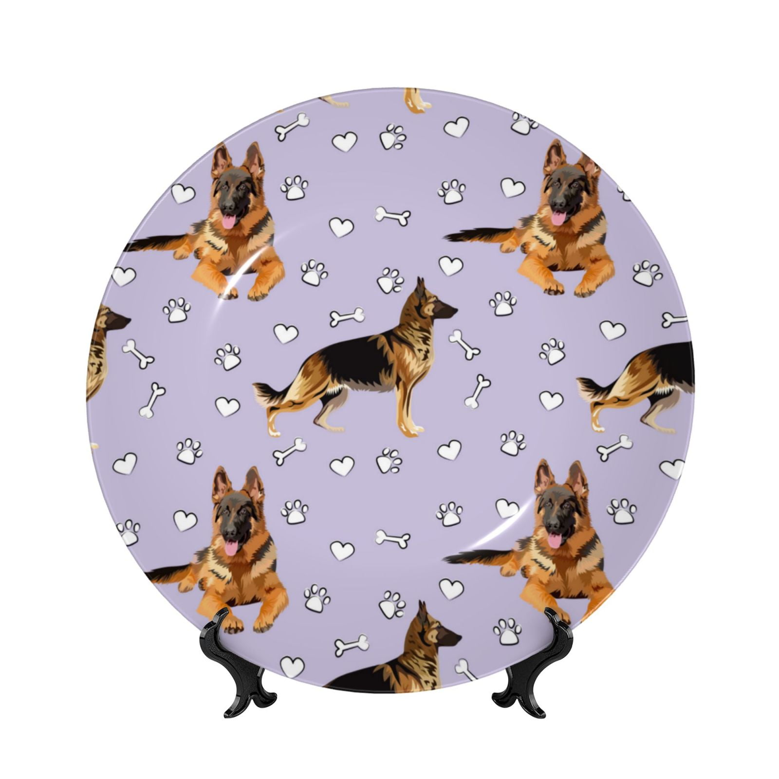 Balery German Shepherd Dog Print Bone China Decorative Plate Ceramic ...