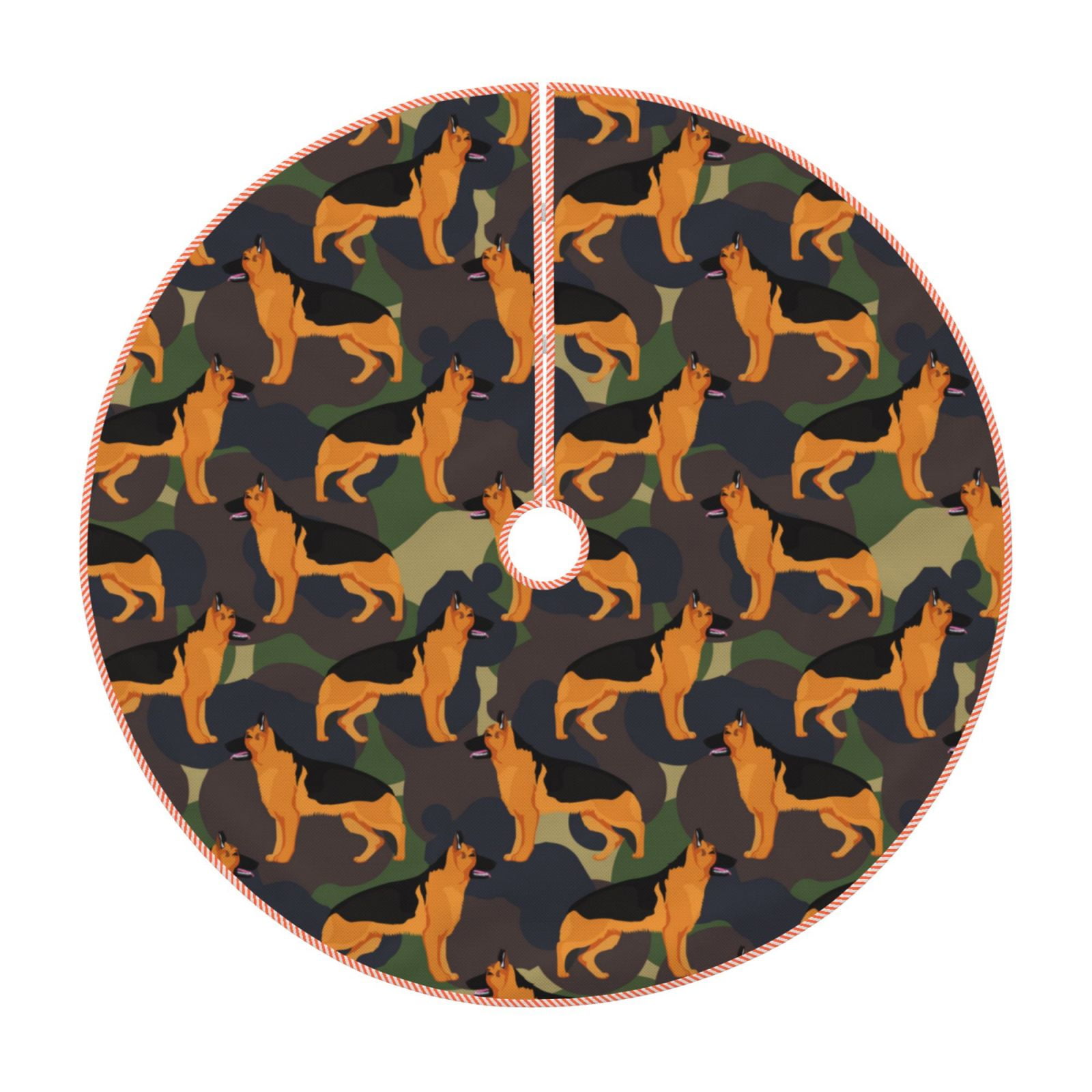 Balery German Shepherd Dog Printed Christmas Tree Skirt , Merry ...