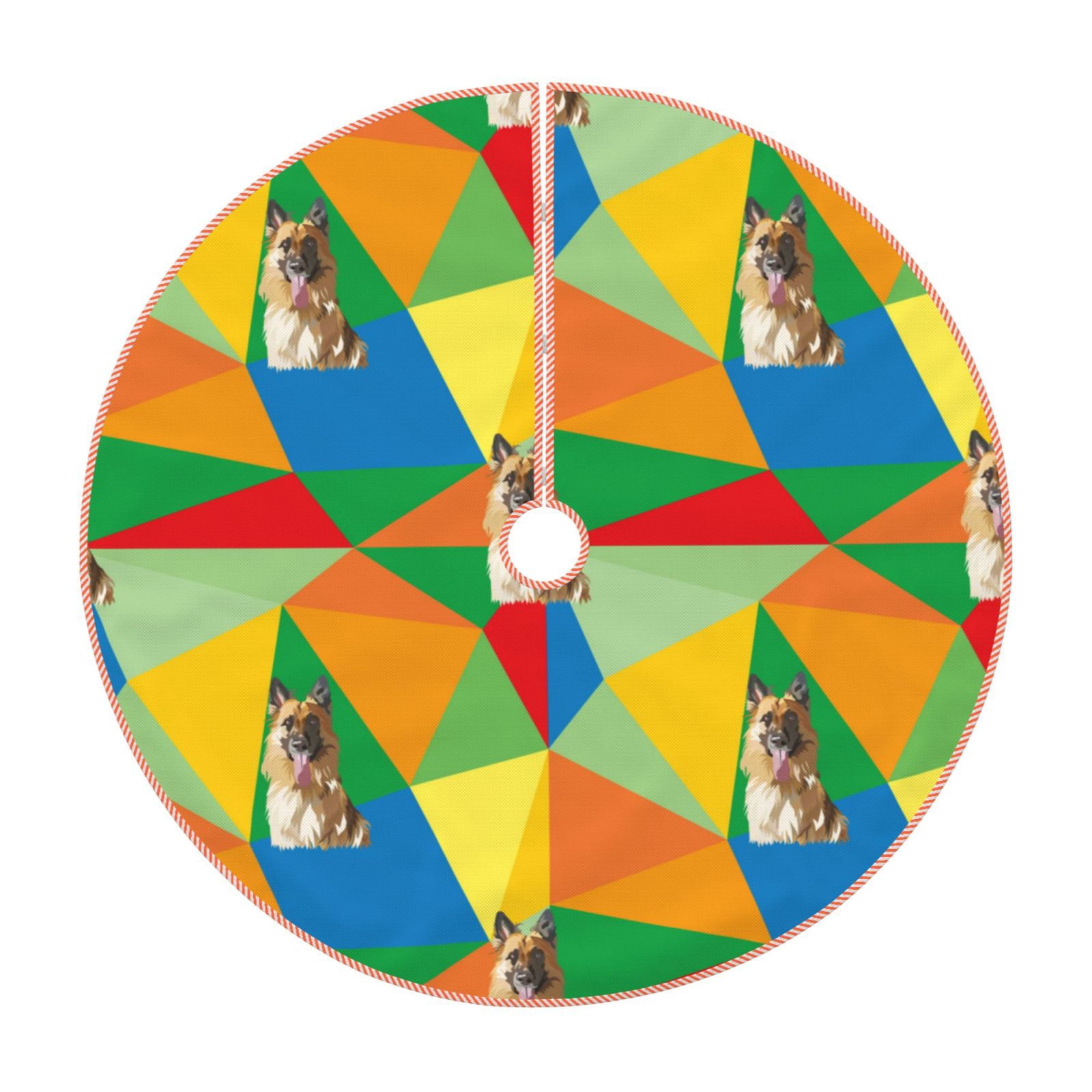 Balery German Shepherd Dog Printed Christmas Tree Skirt , Merry ...