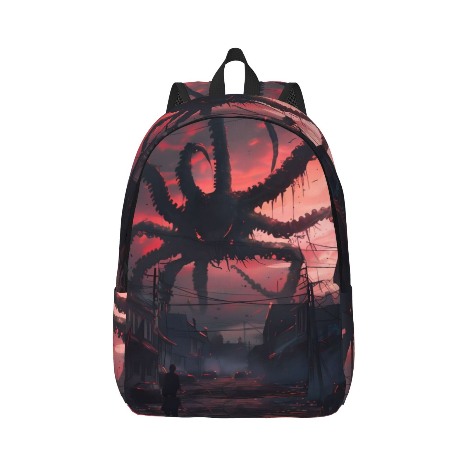 Balery Giant Monster Over City Vintage Canvas Backpack for Men and ...