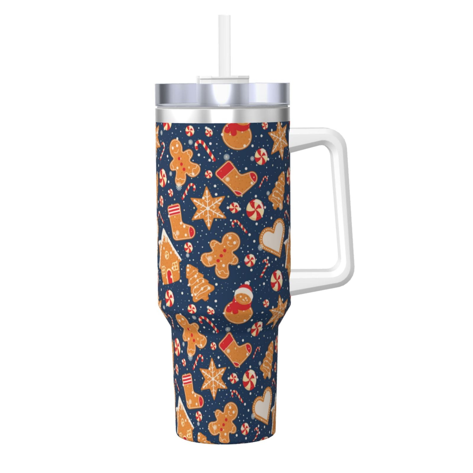 Balery Gingerbread Delights Pattern 40oz Stainless Steel Tumbler Double ...