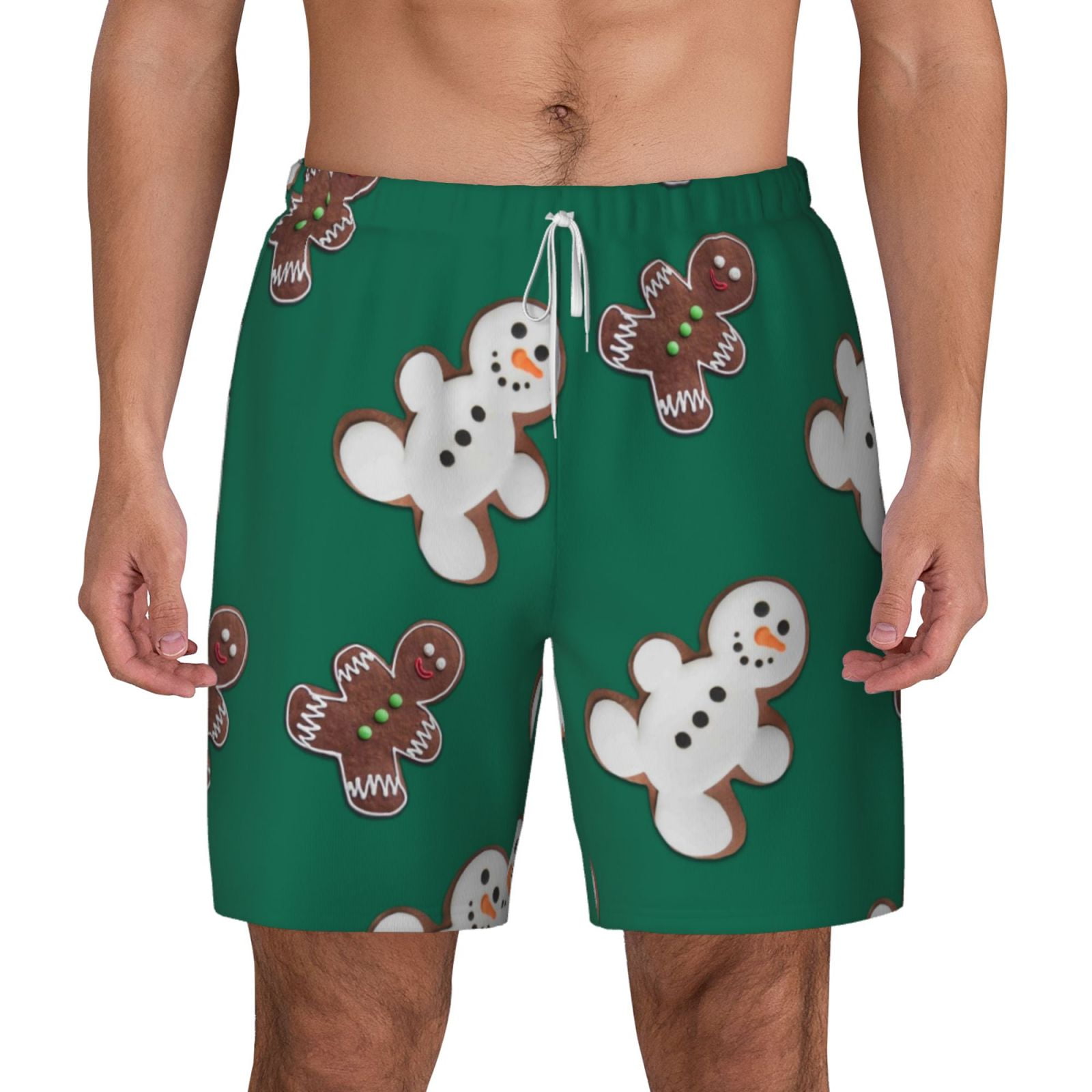 Balery Gingerbread Snowman Cookies Mens Swim Trunks Swim Shorts for Men ...