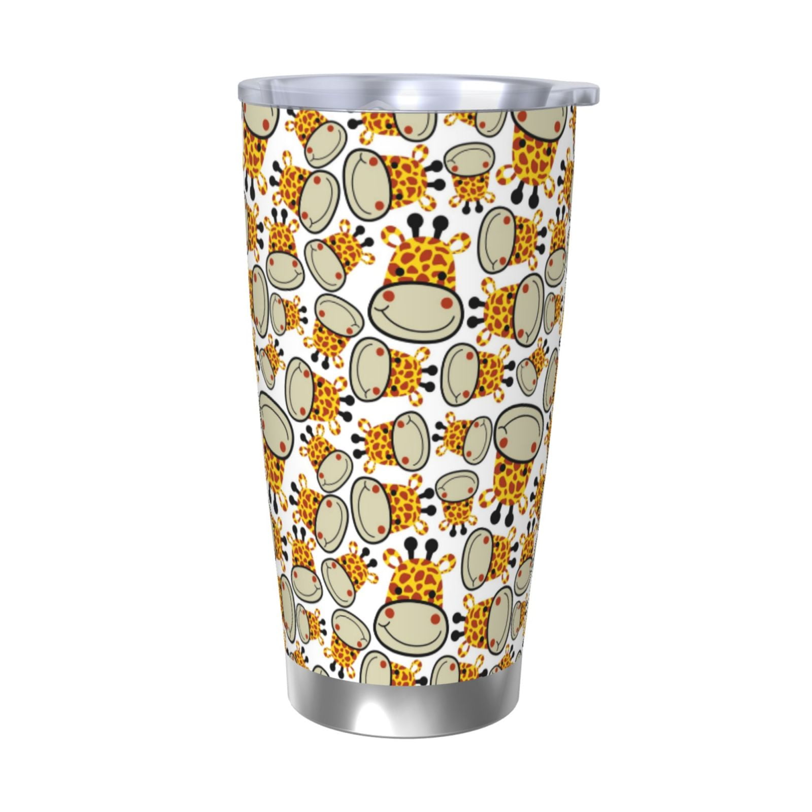 Balery Giraffes Head Pattern 20oz Insulated Car Cup with Dual Drink ...
