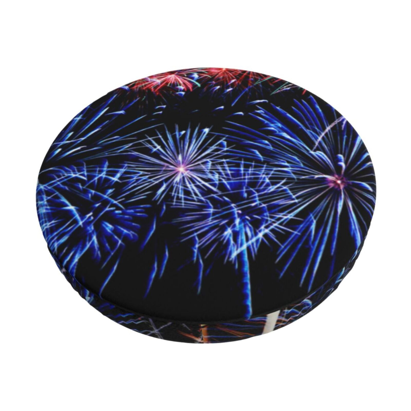 Balery Glasses And Fireworks Round Bar Stool Seat Covers Velvet Fabric ...