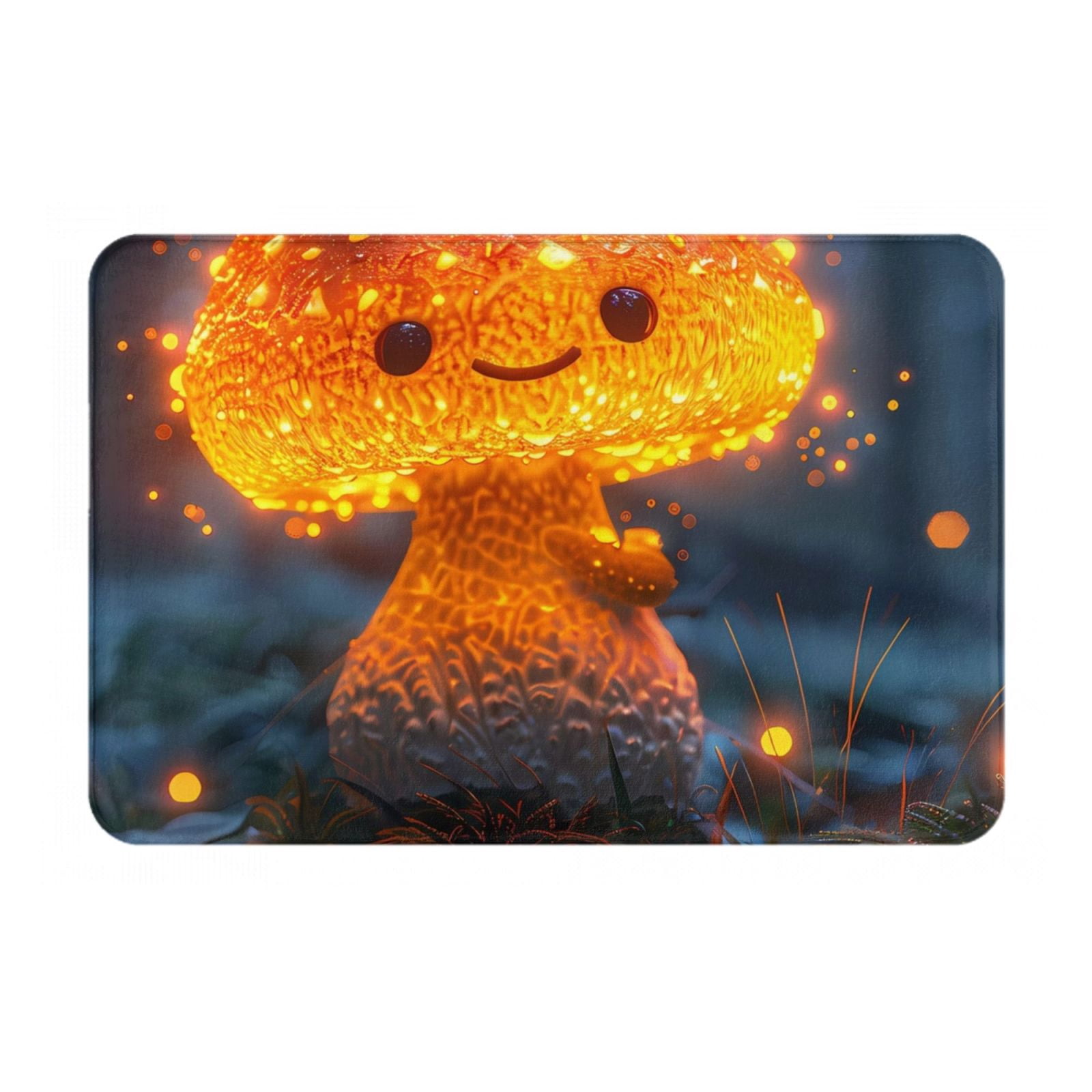 Balery Glowing Mushroom In Forest Doormat, Durable Flannel Fabric ...