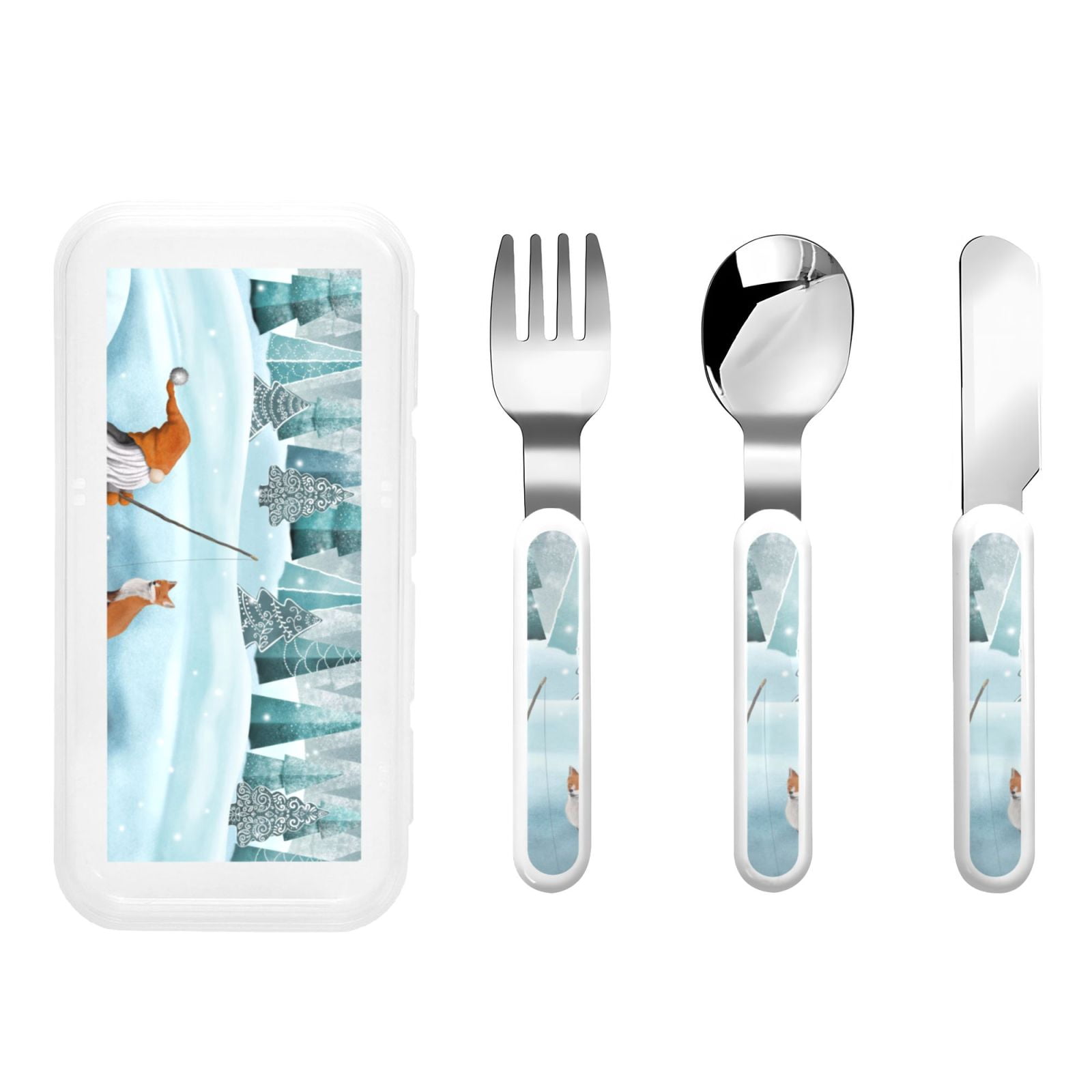 Balery Gnome And Red Fox Fishing for Stainless Steel Kids Silverware ...