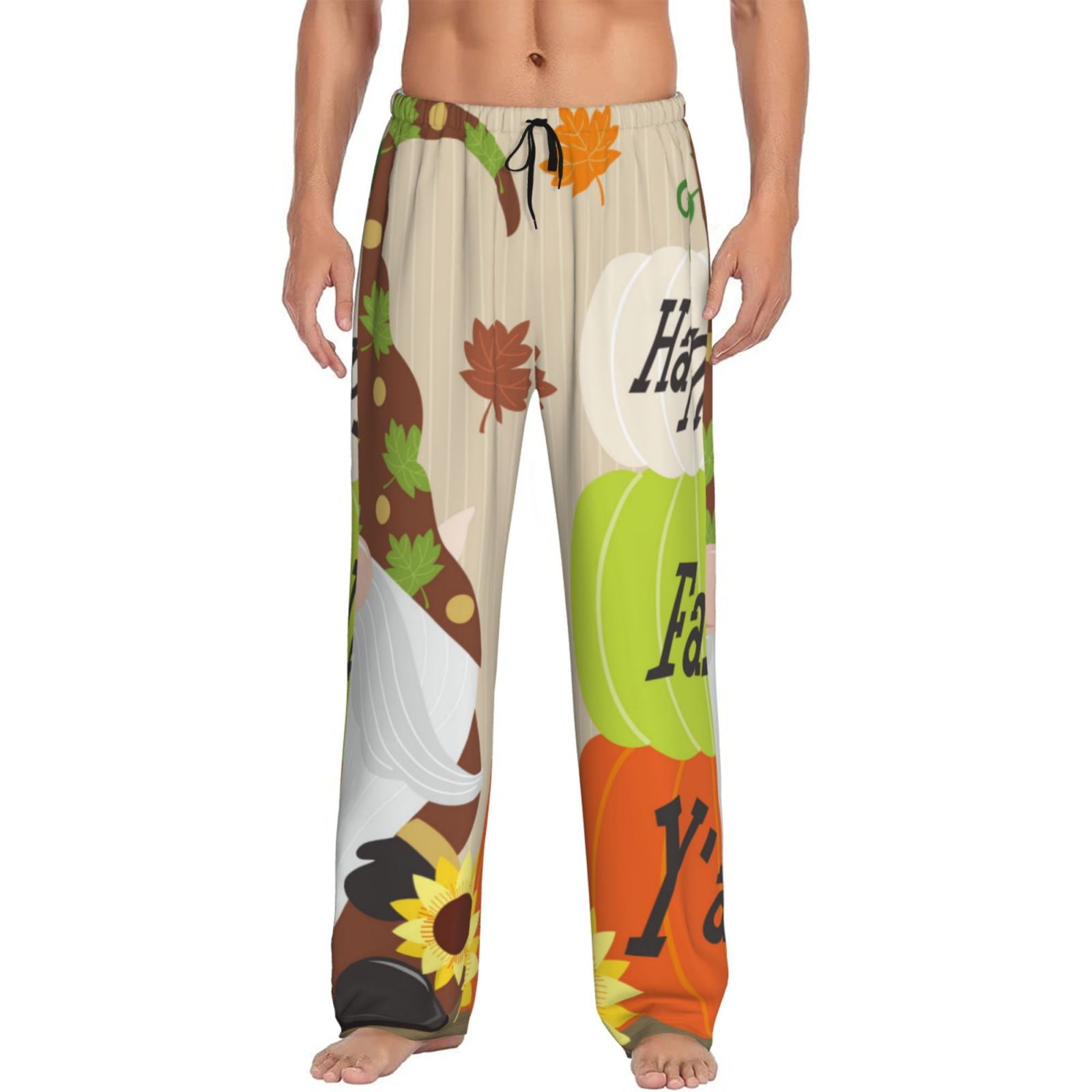Balery Gnome Happy Fall print Men's Pajama Pants,Ultra Lightweight Pjs ...