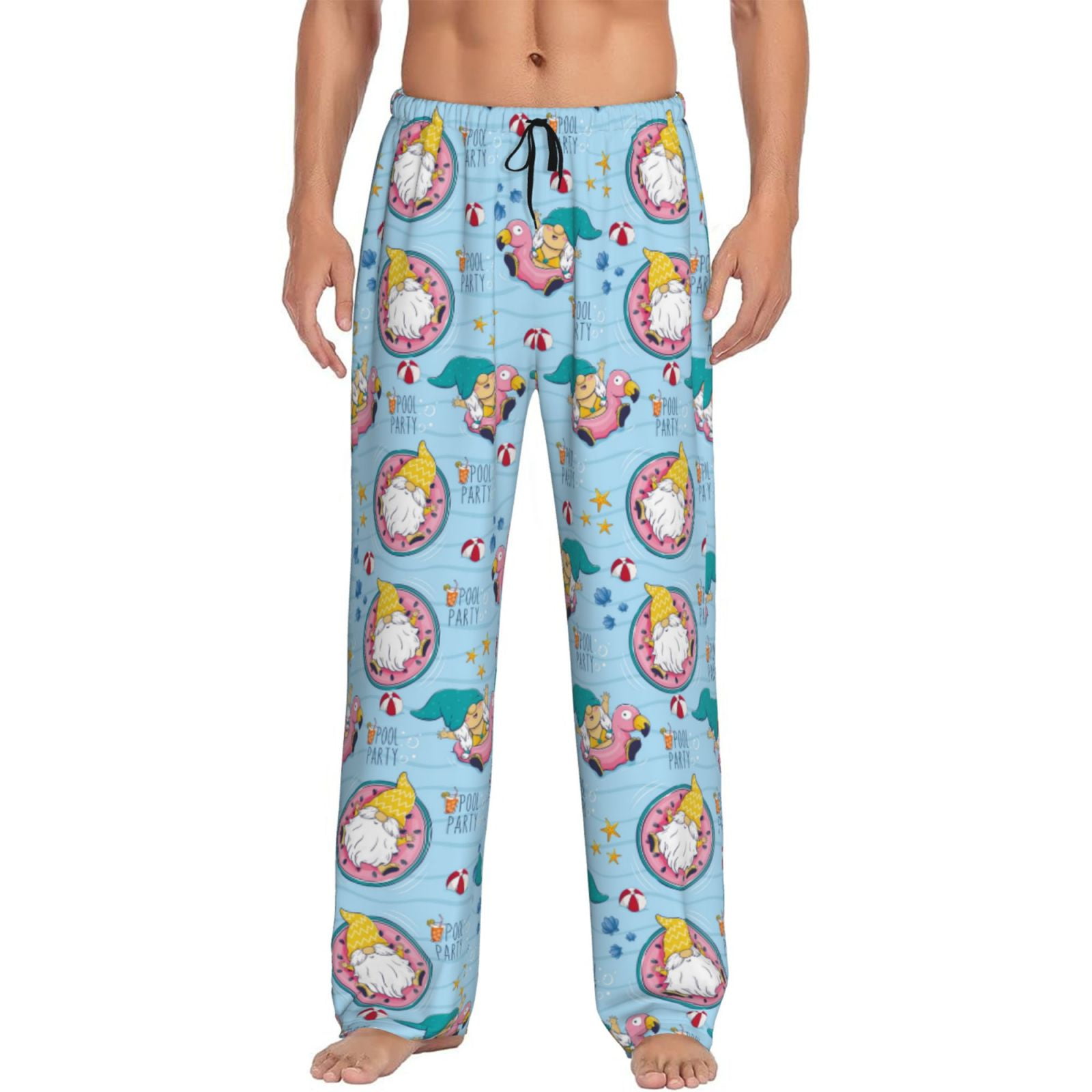 Balery Gnome Pool Party print Men's Pajama Pants,Ultra Lightweight Pjs ...