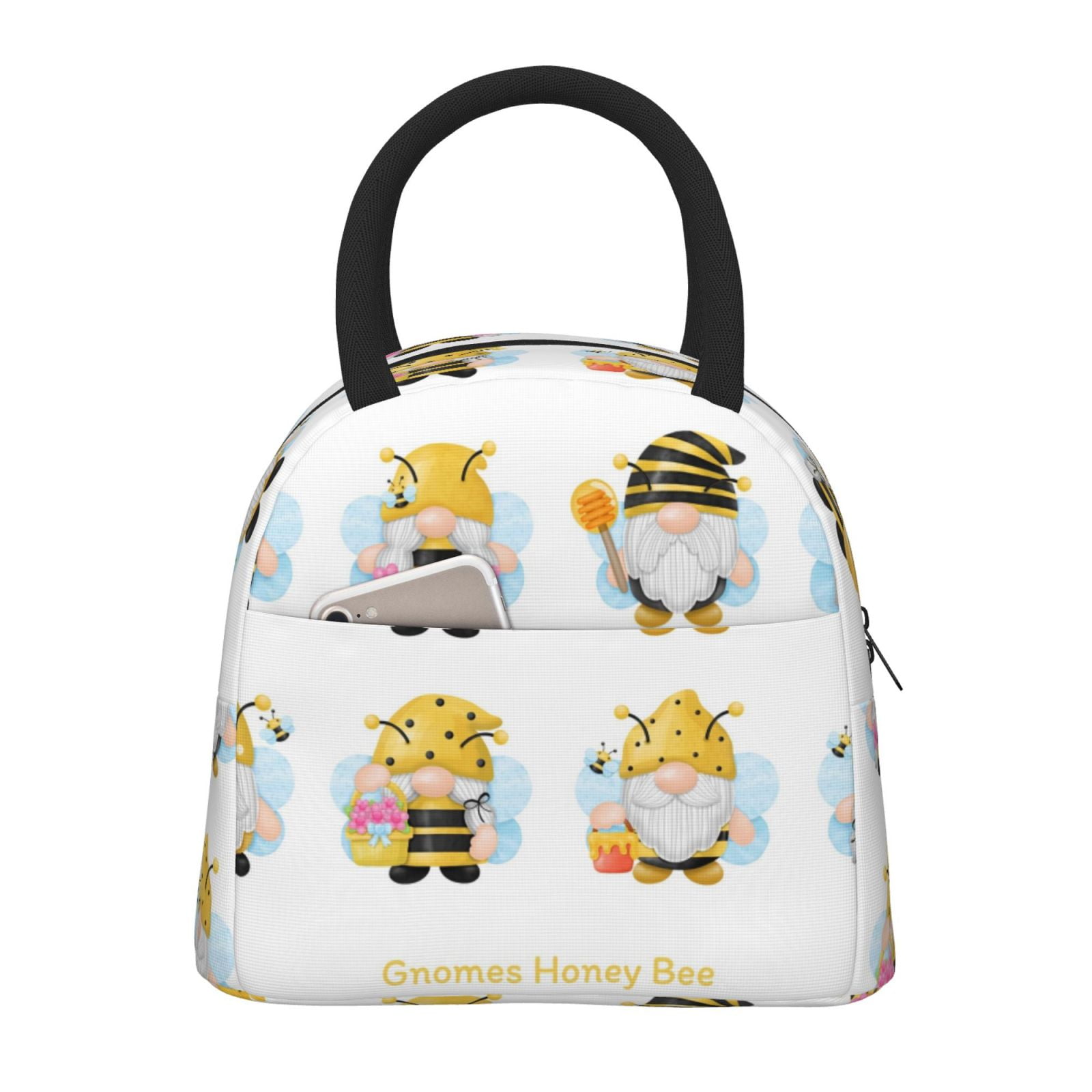 Balery Gnomes Honey Bee Pattern Lunch Bag Women, Lunch Box, Lunch Bag ...