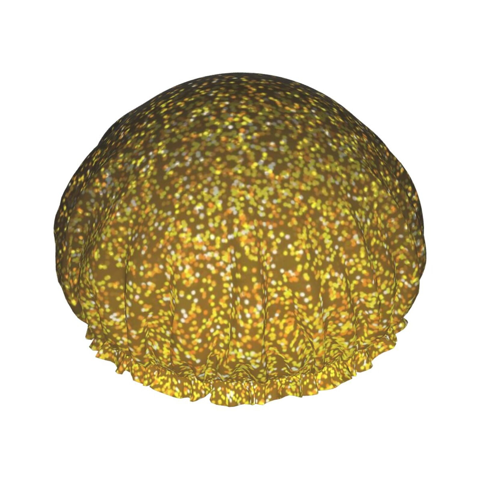 Balery Gold Glitter Gradient Shower Caps, Double Layer Waterproof ...