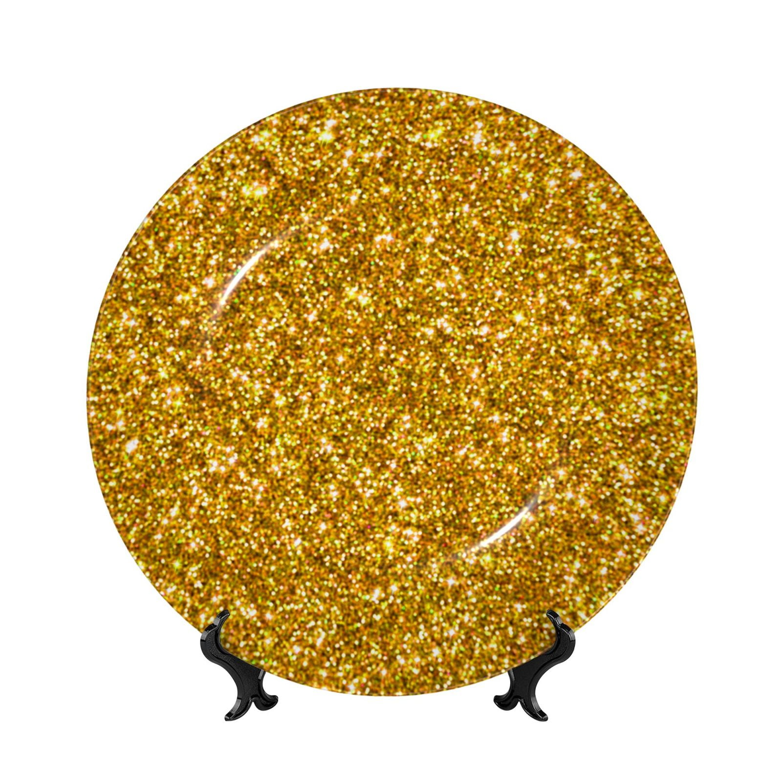 Balery Gold Glitter Print Bone China Decorative Plate Ceramic Dinner ...