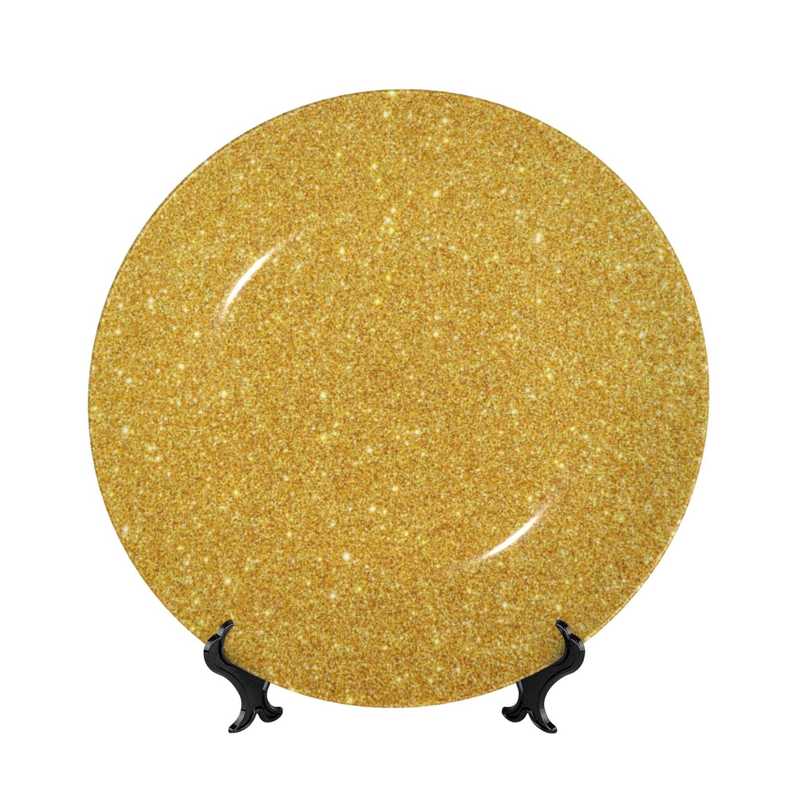 Balery Gold Shiny Print Bone China Decorative Plate Ceramic Dinner ...