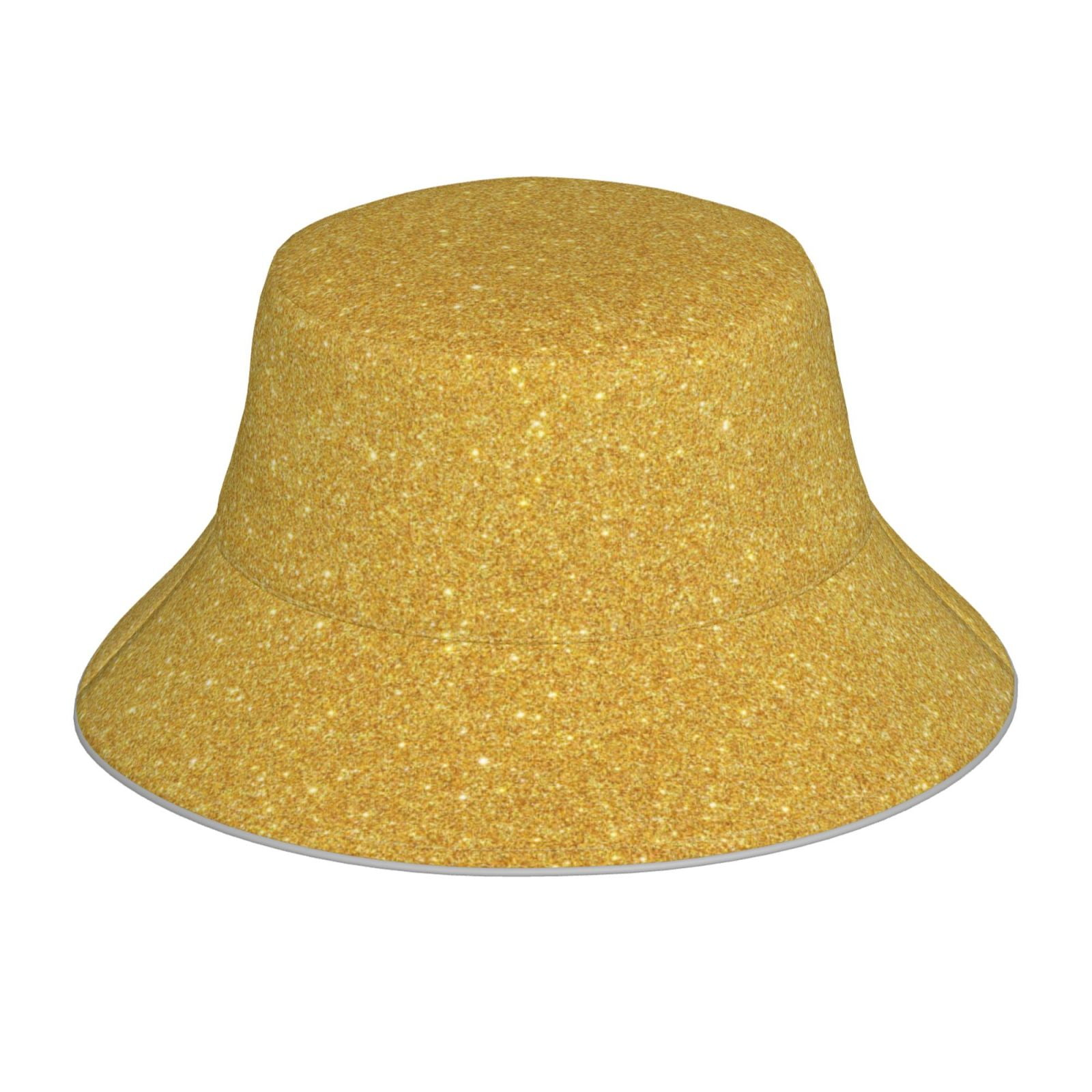 Balery Gold Shiny Sun Hats for Men Women Bucket Hat UPF 50+ Buckey Hat ...