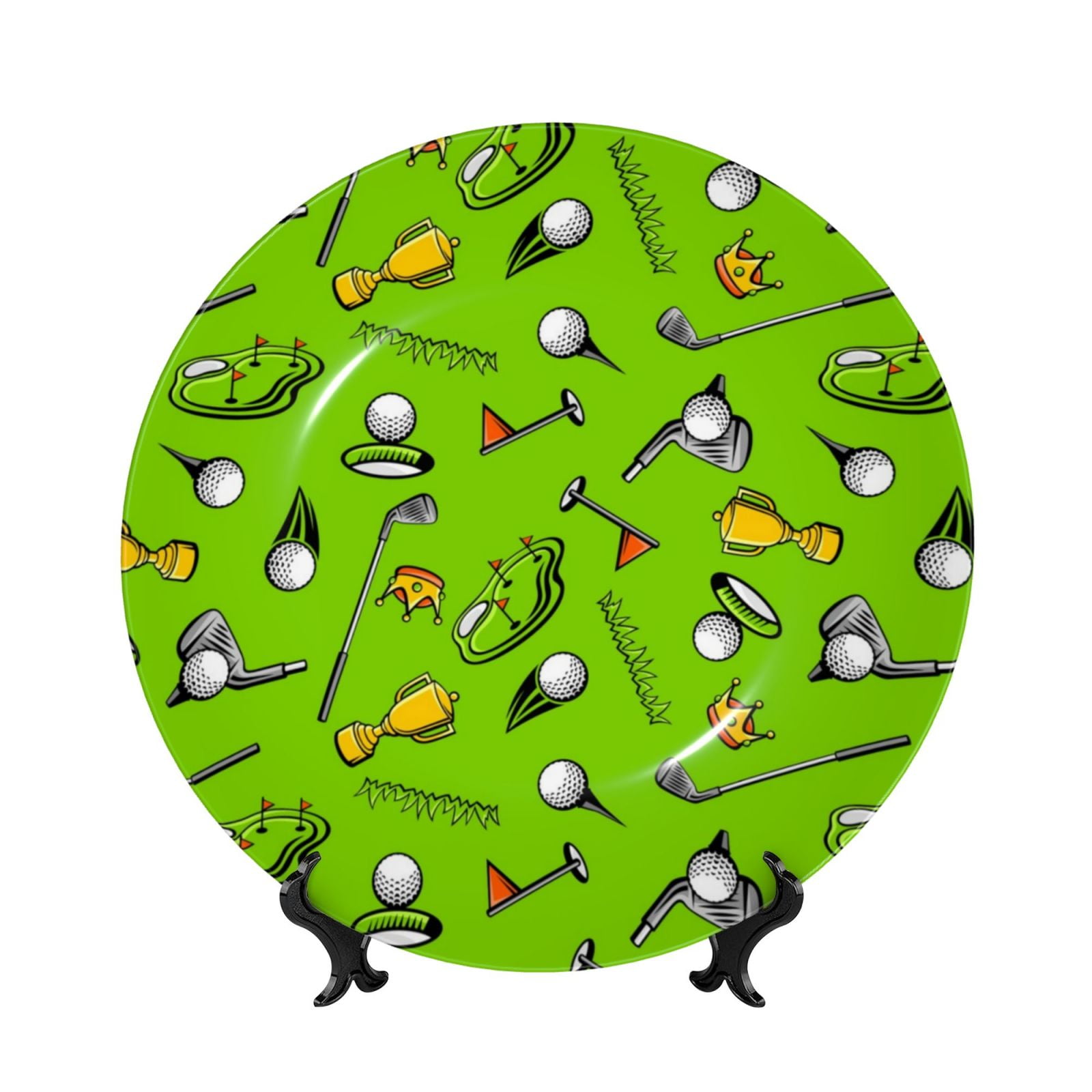 Balery Golf Sport Club Print Bone China Decorative Plate Ceramic Dinner ...