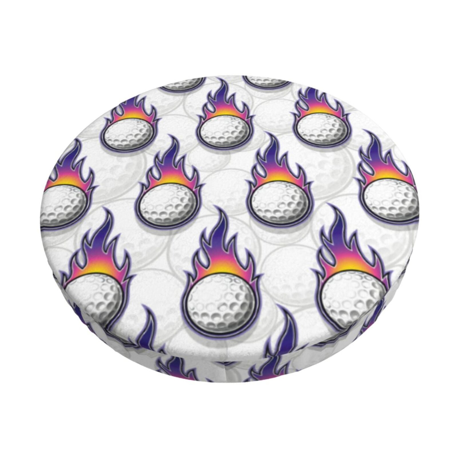 Balery Golf balls Pattern Round Bar Stool Seat Covers Velvet Fabric ...