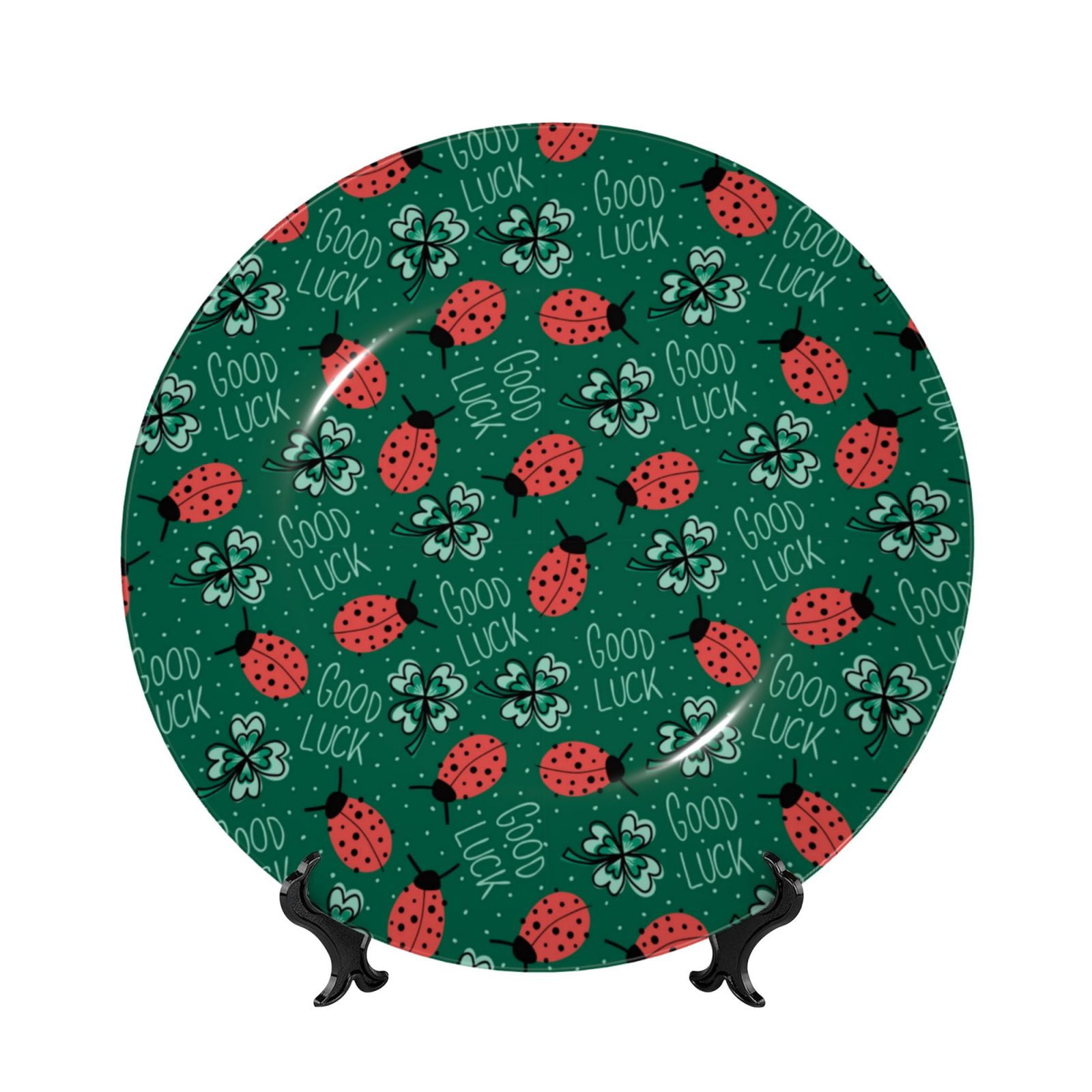 Balery Good Luck Ladybug Print Bone China Decorative Plate Ceramic ...