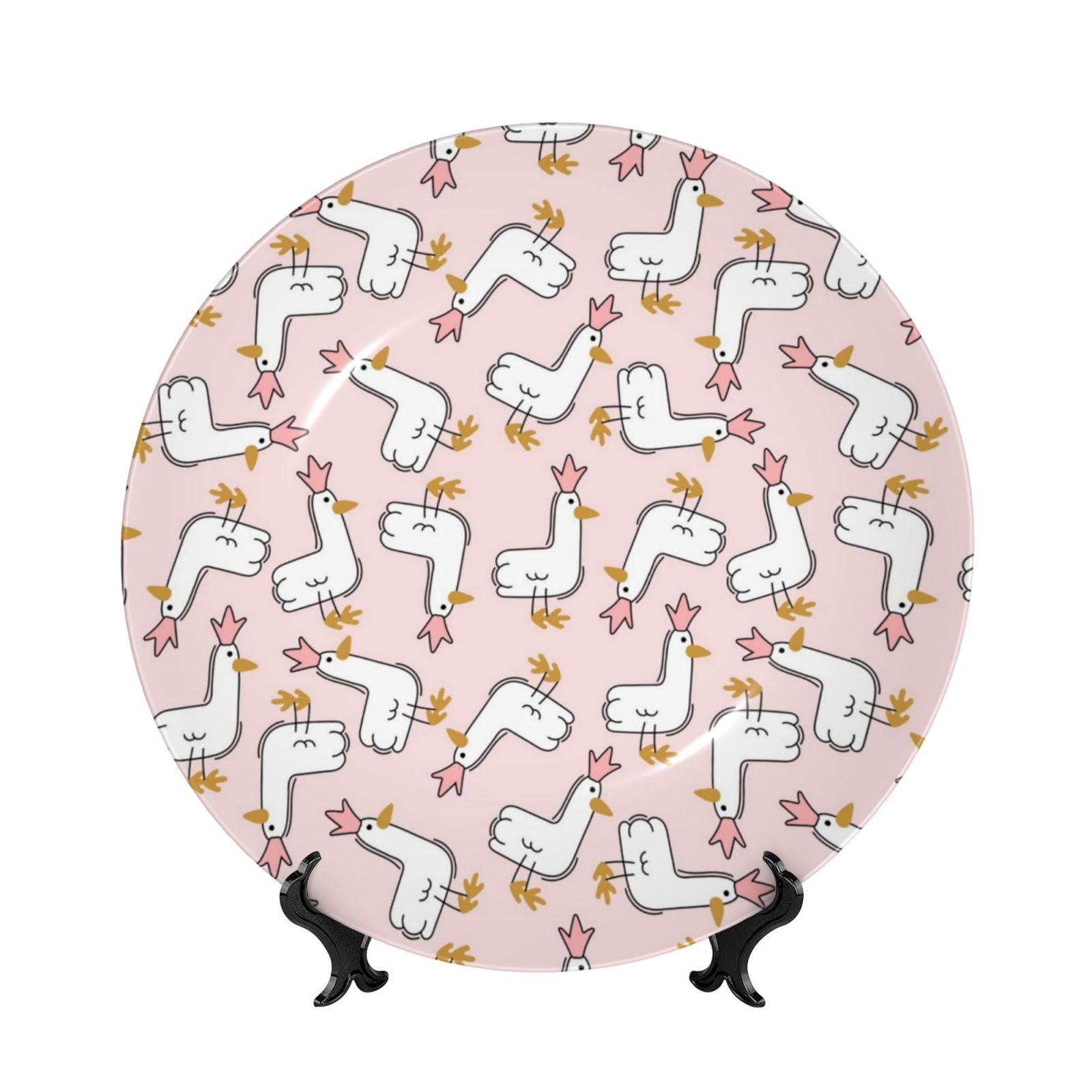 Balery Goose Queen Print Bone China Decorative Plate Ceramic Dinner ...