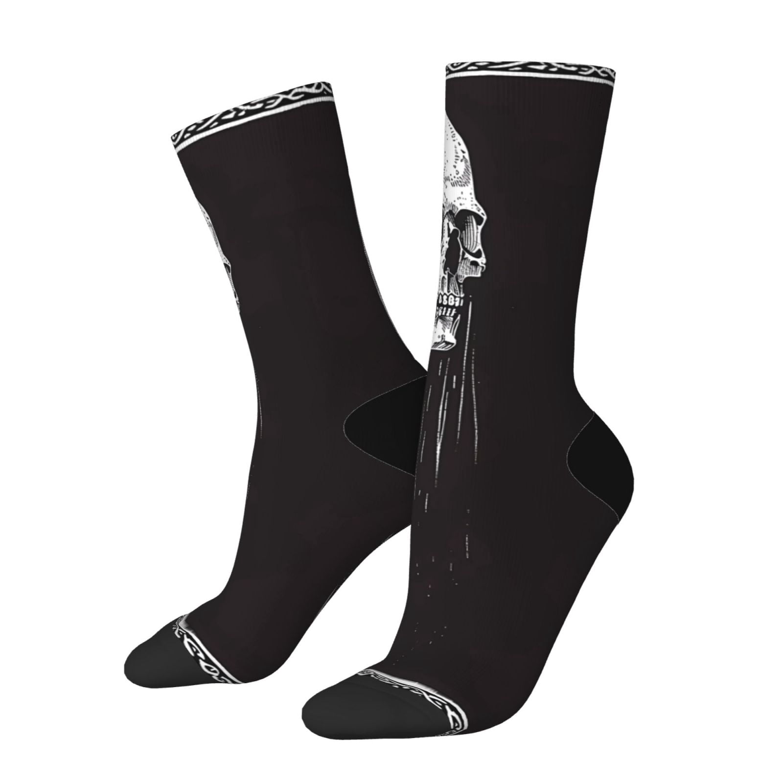 Balery Gothic Skull Drape Pattern Crew Socks Unisex– Soft & Breathable ...