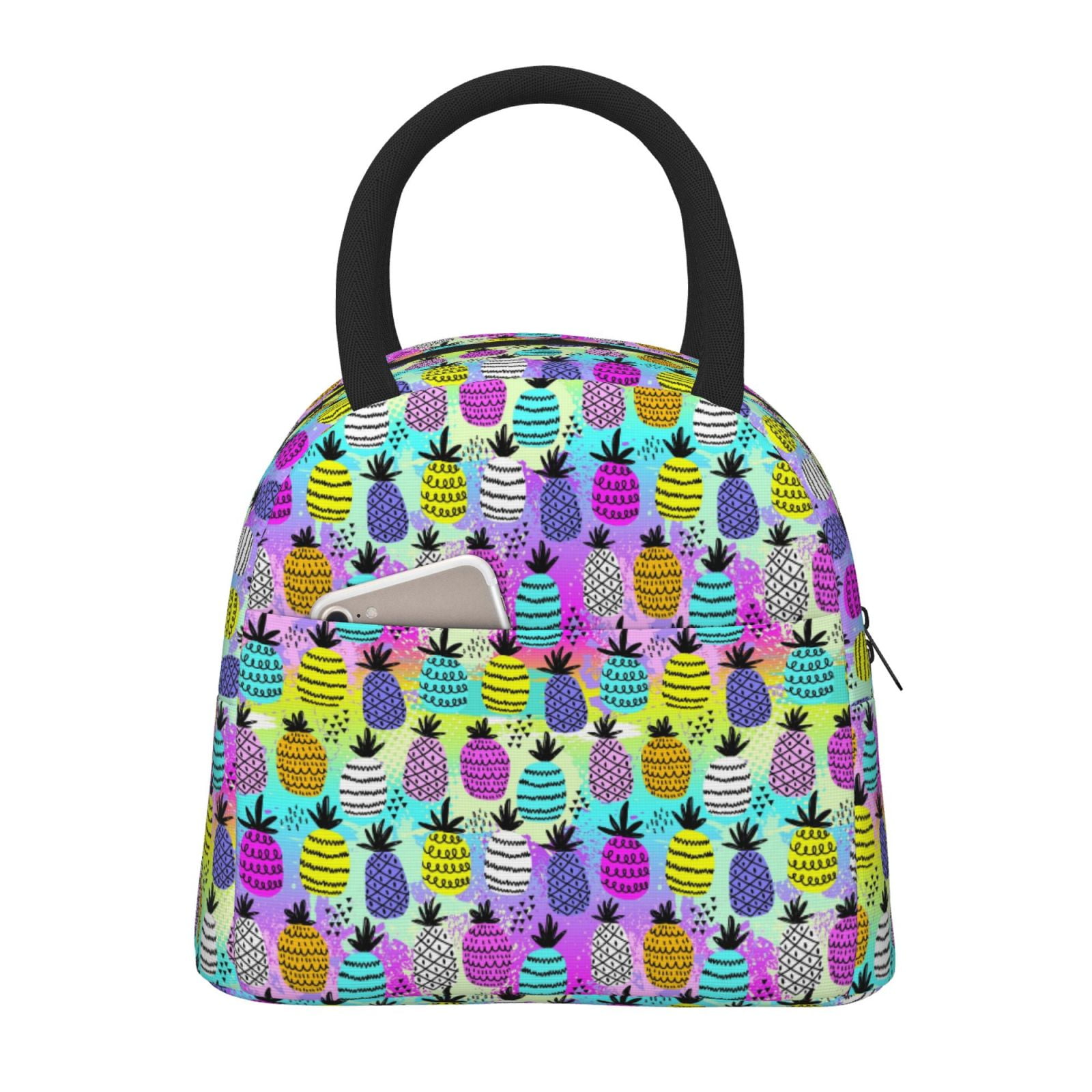 Balery Graffiti Pineapples Pattern Lunch Bag Women, Lunch Box, Lunch ...
