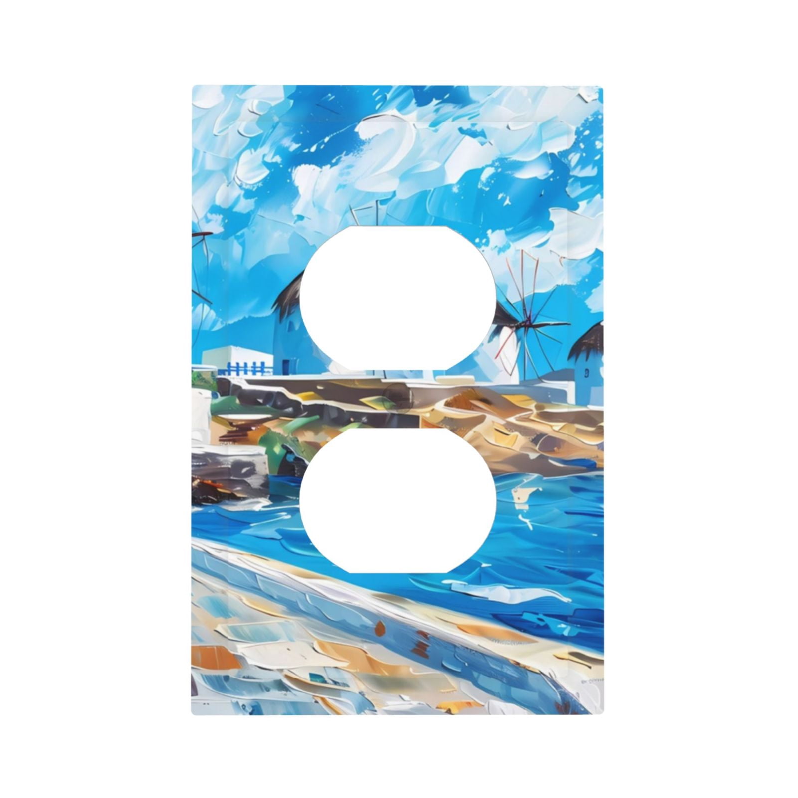Balery Greek Island Windmills Painting for Duplex Wall Plates Kit ...