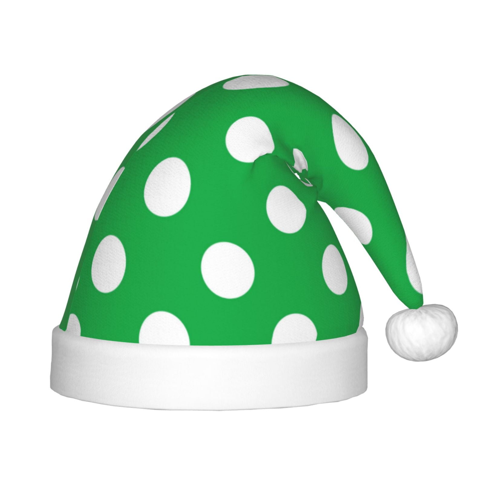 Balery Green And White Polka Dot Pattern Santa Hat Christmas Hat Funny ...