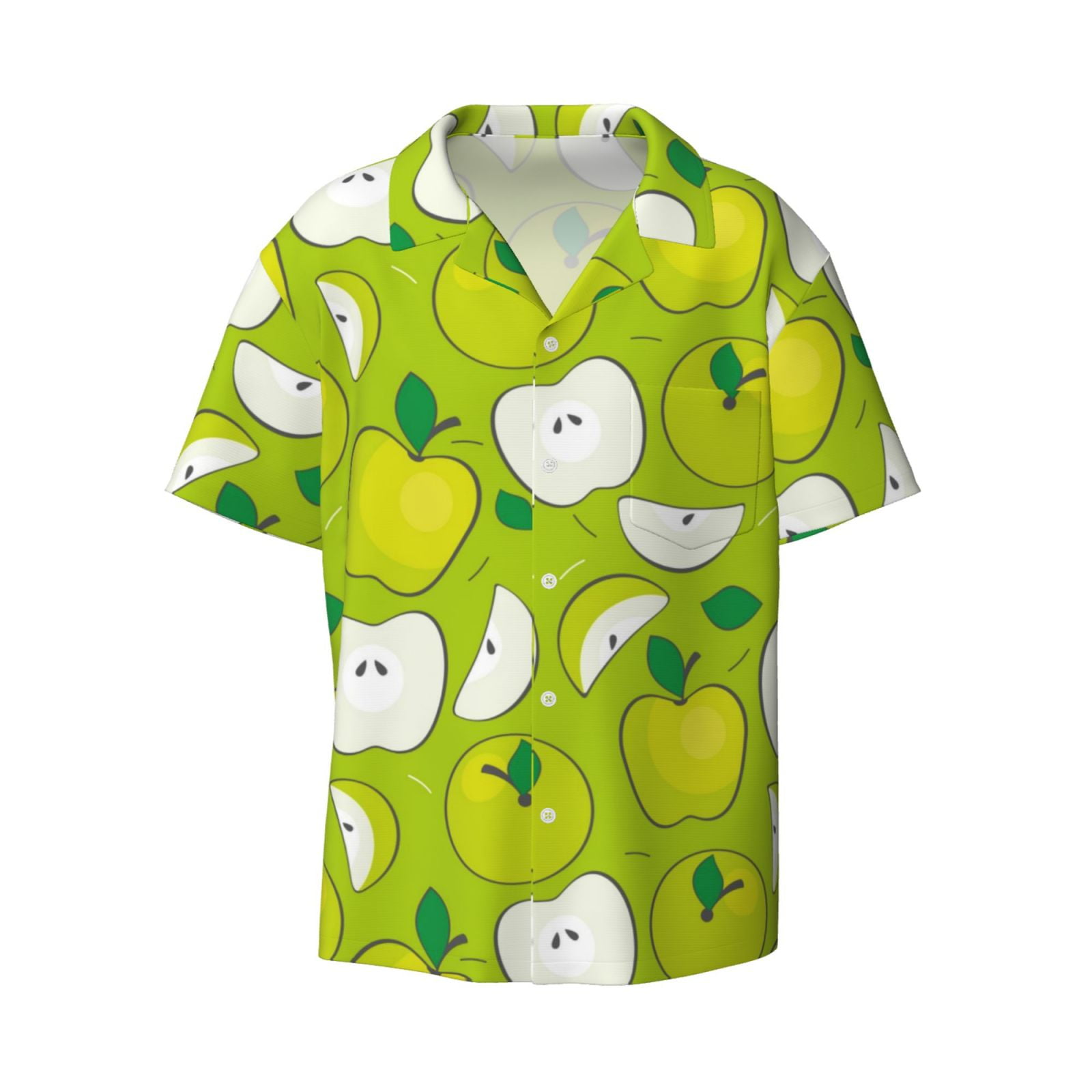 Balery Green Apple Men's Casual Button Down Shirt Short Sleeve Textured ...